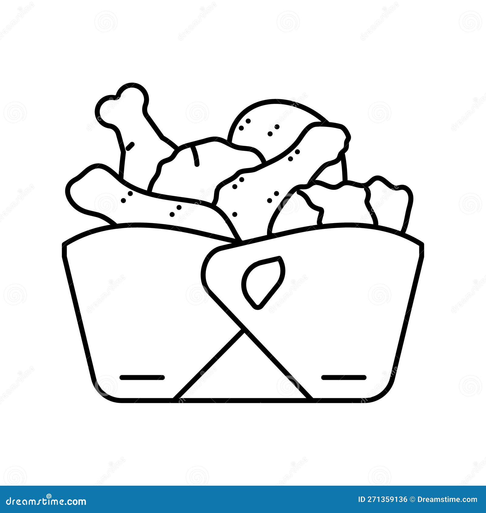 Box Chicken Fried Line Icon Vector Illustration Stock Vector ... Box Chicken Fried Line Icon Vector Illustration Stock Vector ...