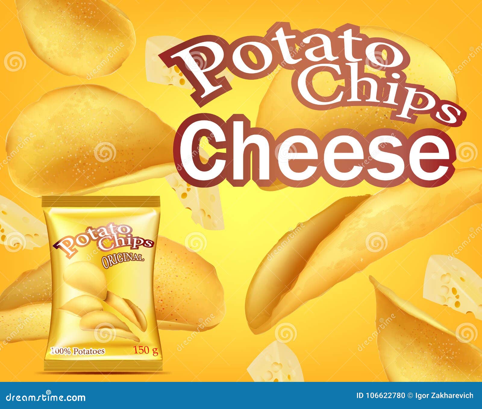 A Box of Chips. Vector Illustration Stock Illustration - Illustration ...