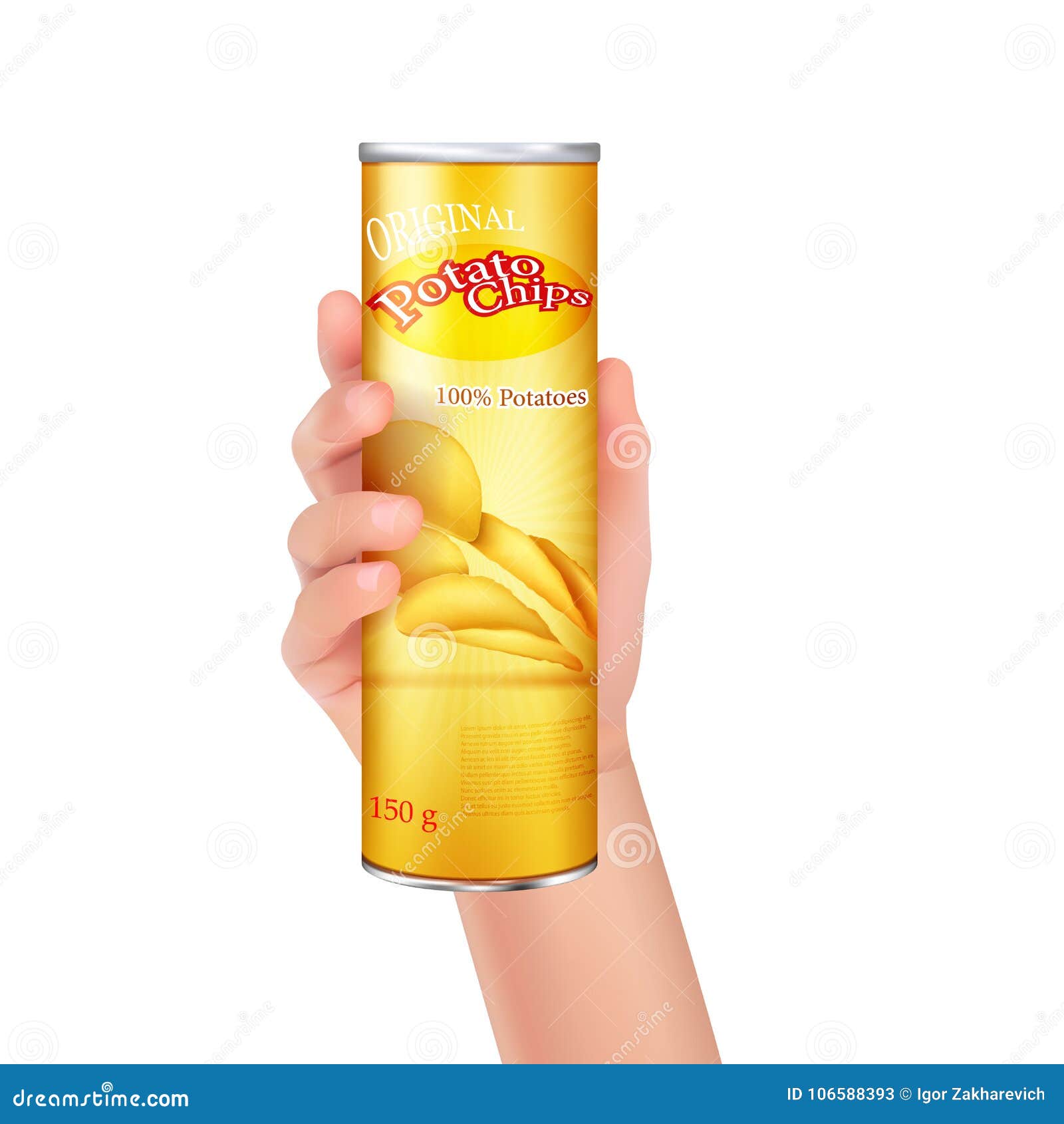 A Box of Chips. Vector Illustration Stock Illustration - Illustration ...