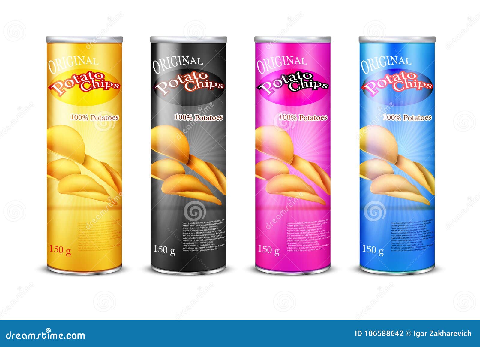 A Box of Chips. Vector Illustration Stock Vector - Illustration of ...