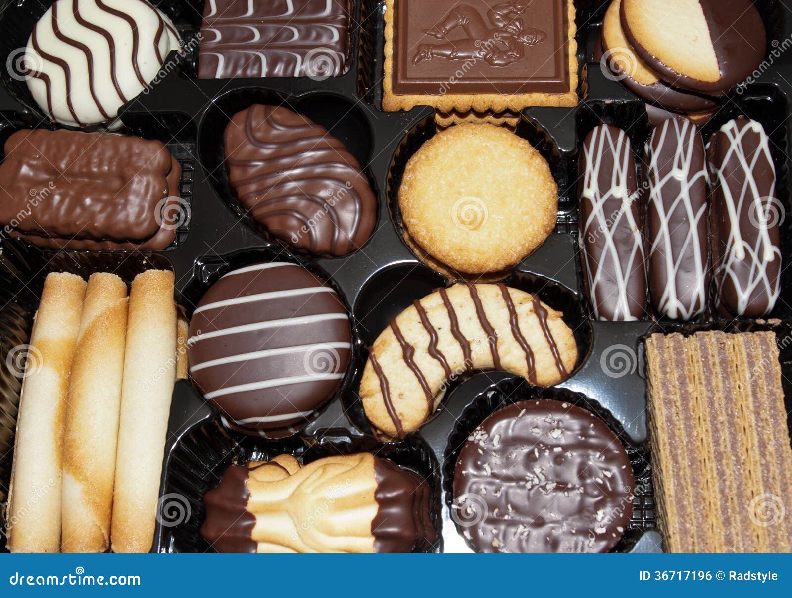 Box of Chocolate Biscuits stock photo. Image of coated - 36717196