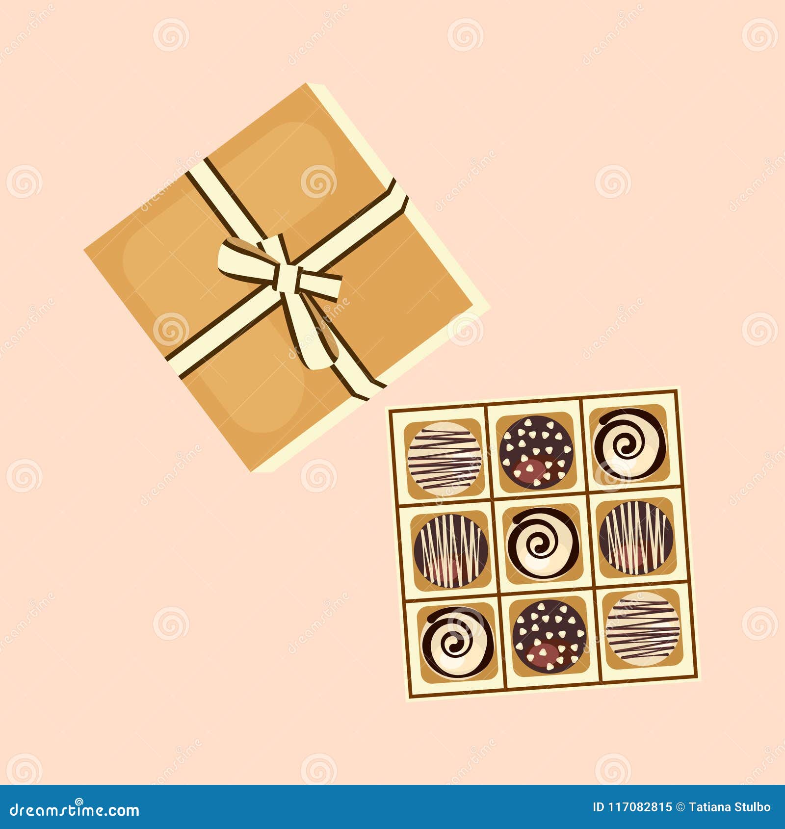 Box of chocolate stock vector. Illustration of dark - 117082815