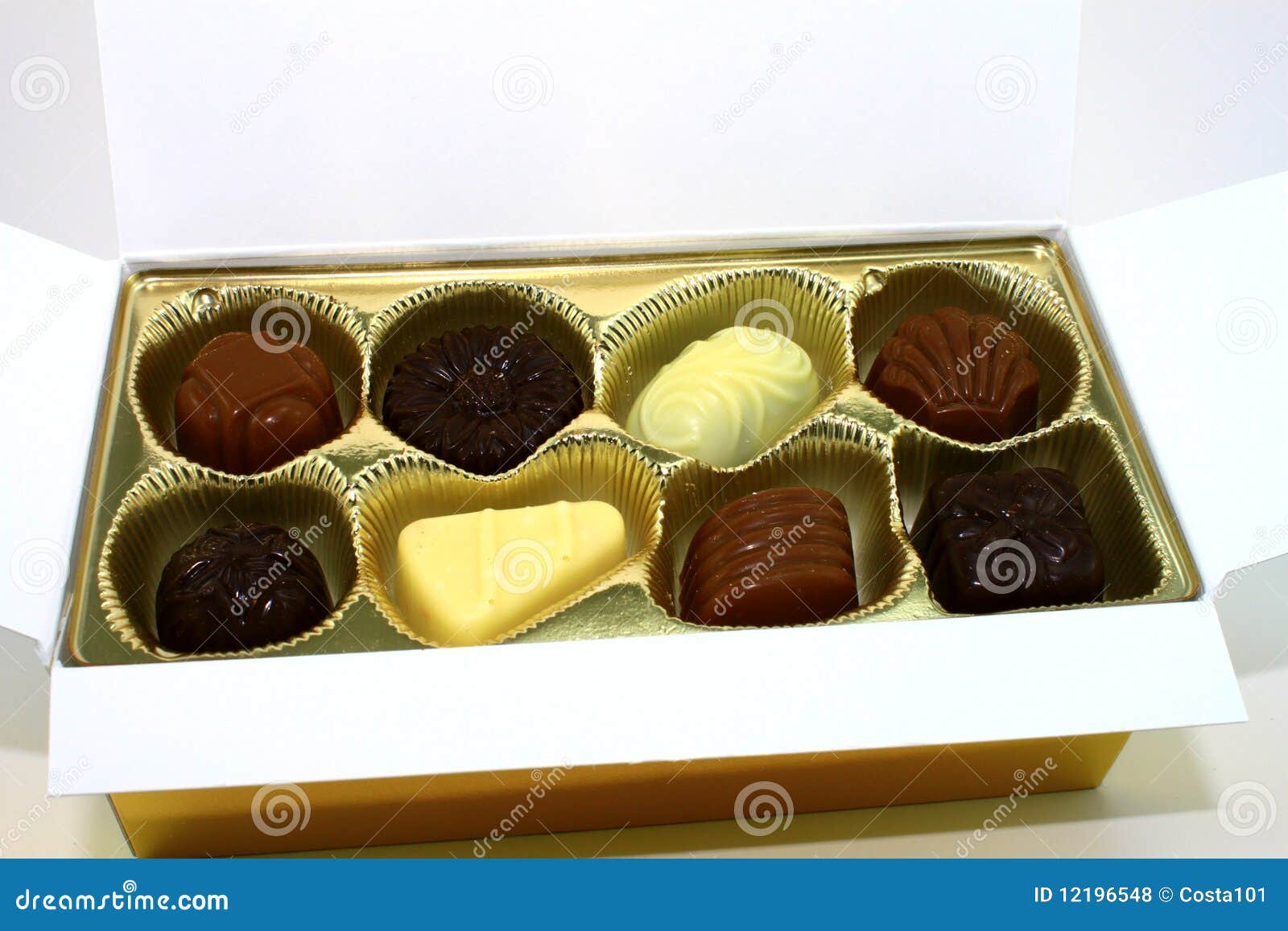 Box of chocolates stock photo. Image of gold, packaging - 12196548