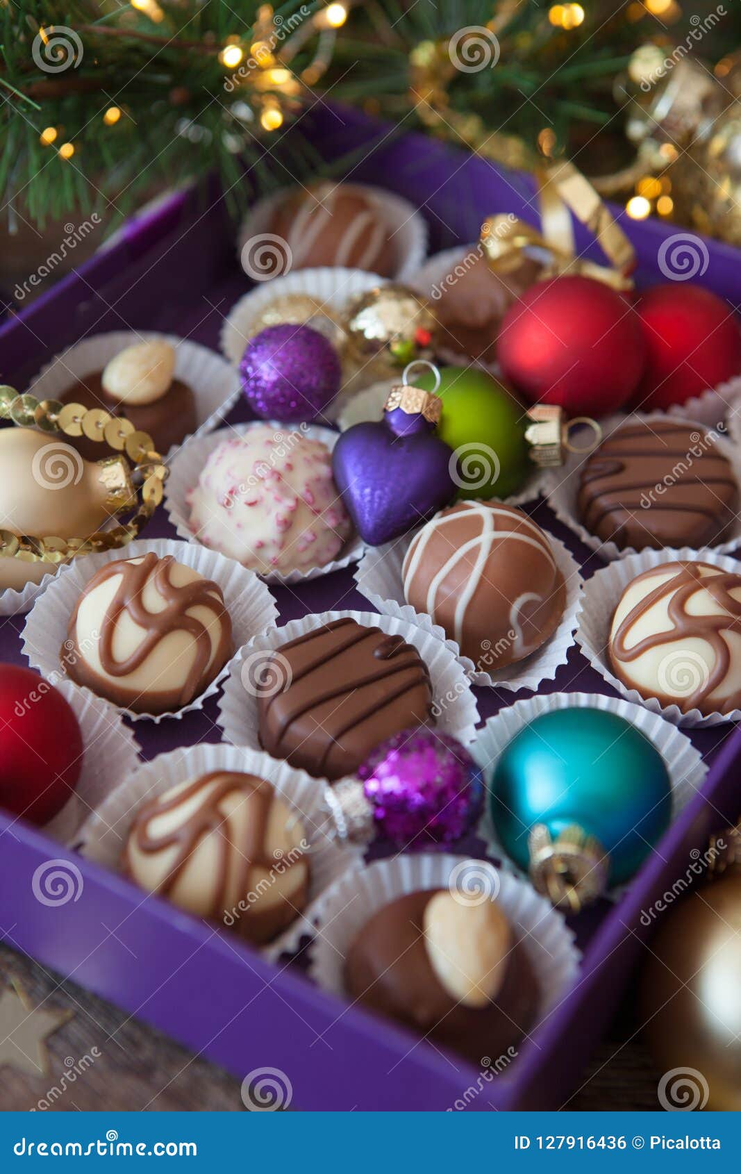 Box of Chocolates for Christmas Stock Photo - Image of years, chocolate ...
