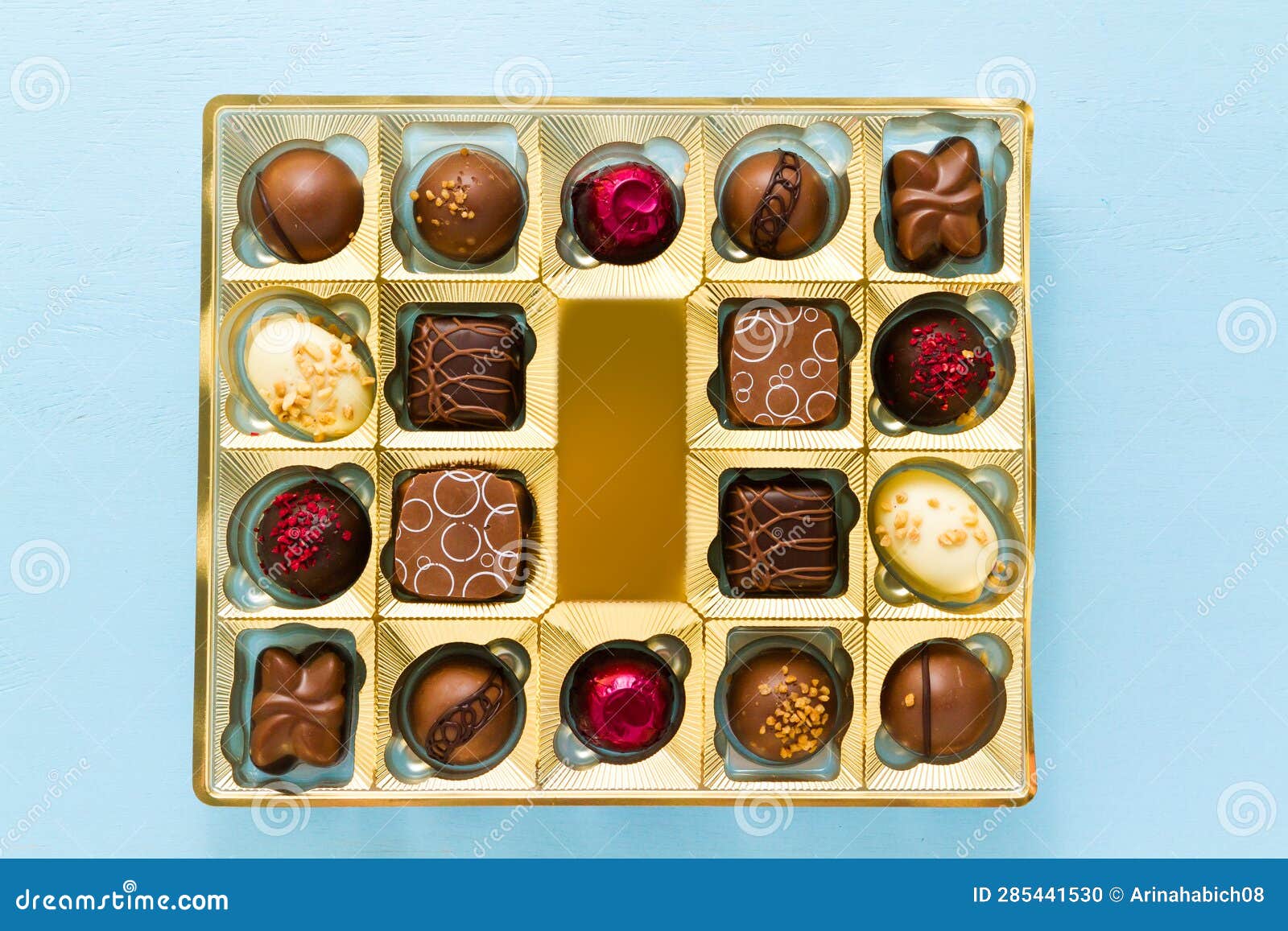 Box of chocolates stock photo. Image of food, premium - 285441530