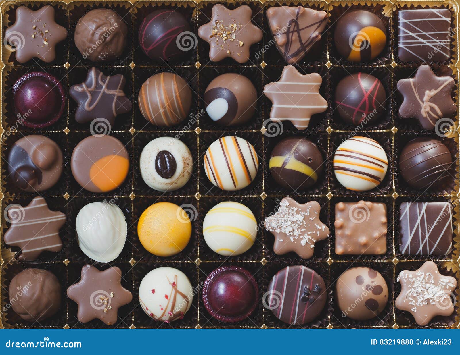Box of chocolates stock photo. Image of christmas, dessert - 83219880