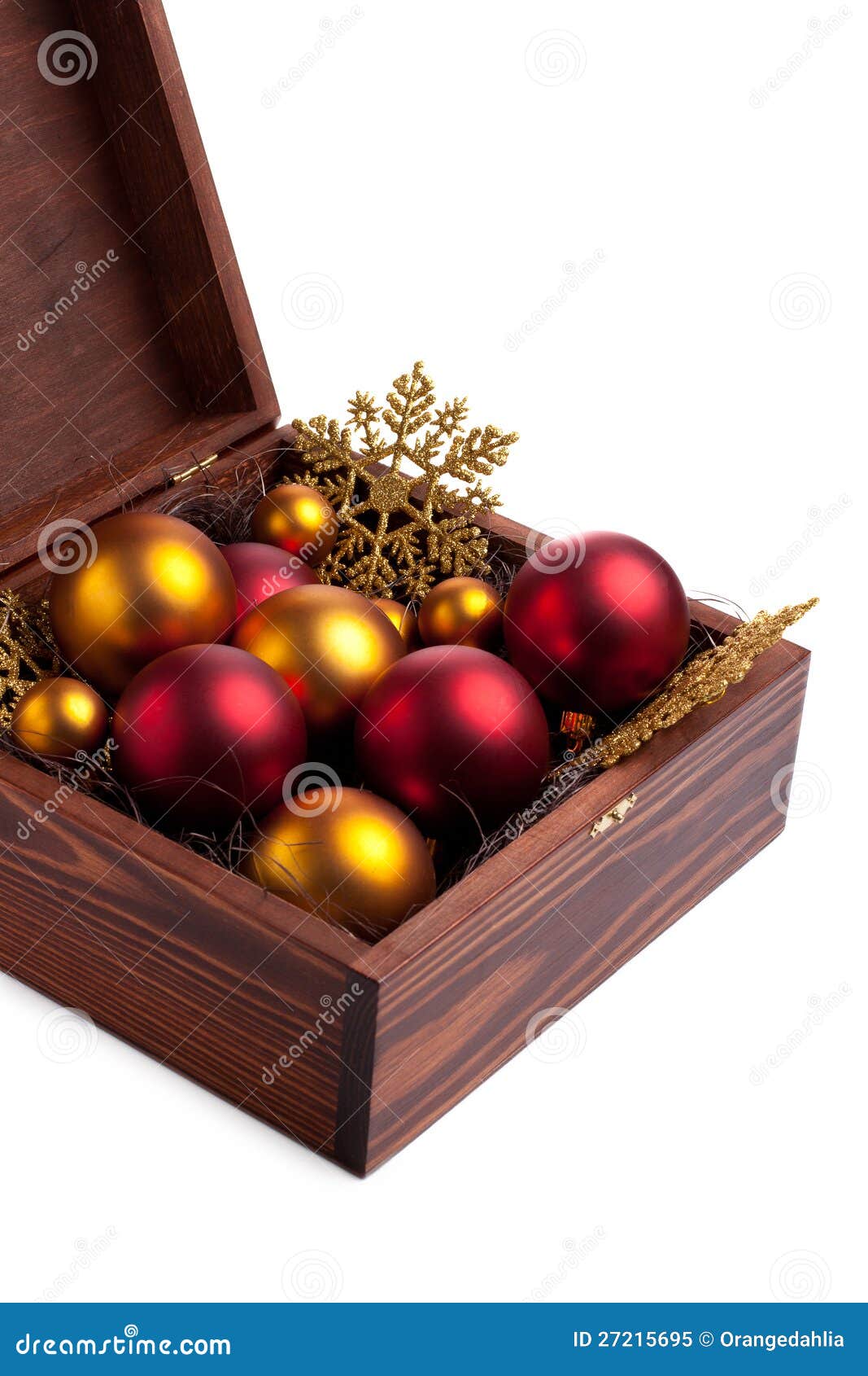 Box with christmas baubles stock image. Image of decoration - 27215695