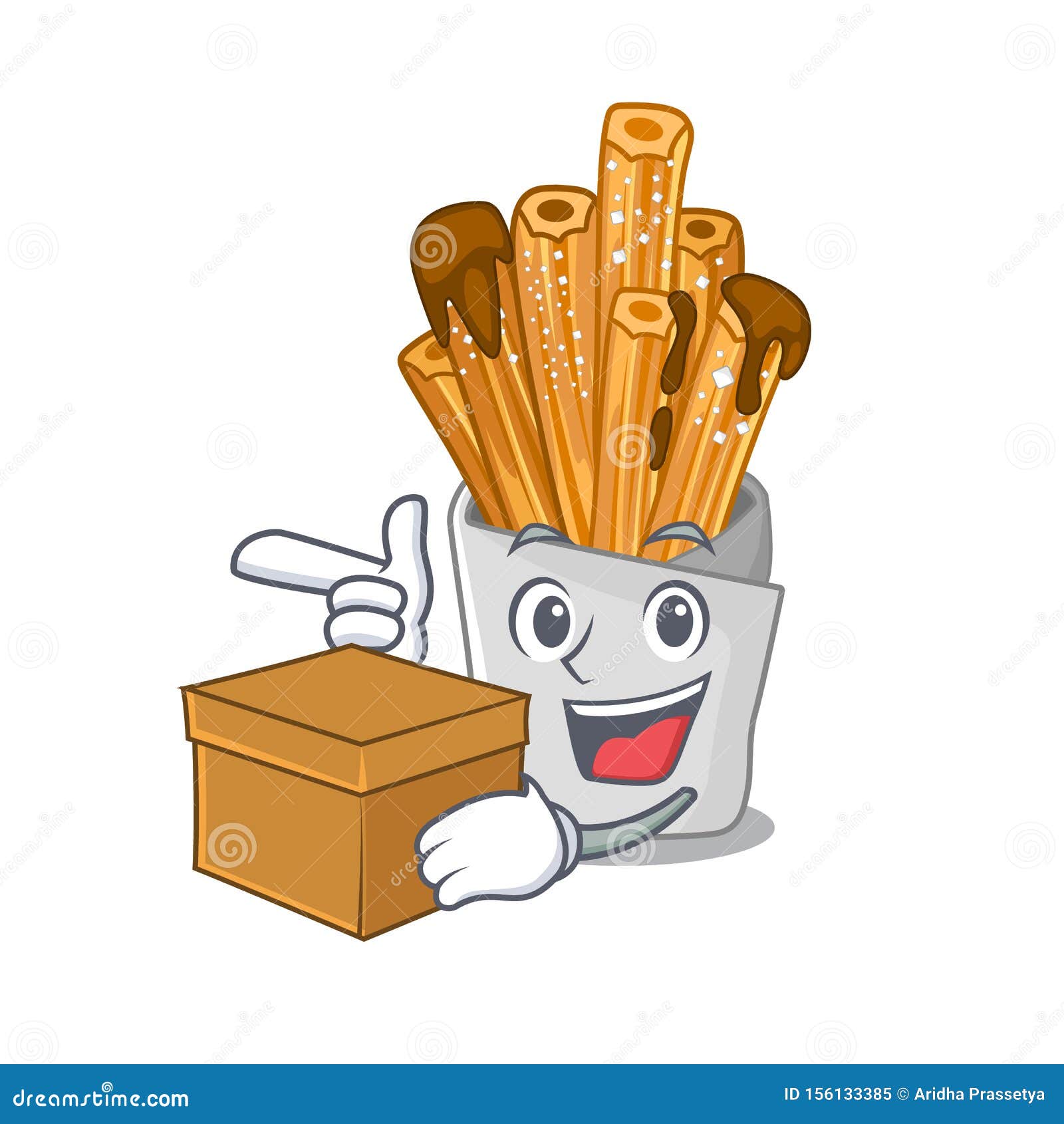 With Box Churros Isolated with in the Cartoon Stock Vector ...