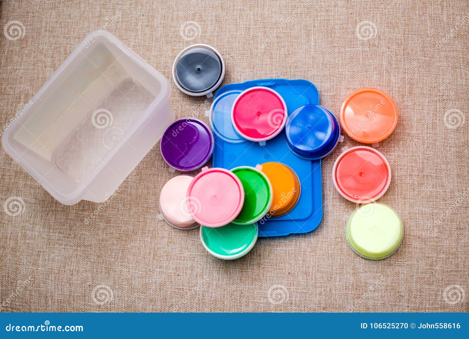 A box of clay stock photo. Image of colors, descriptive - 106525270