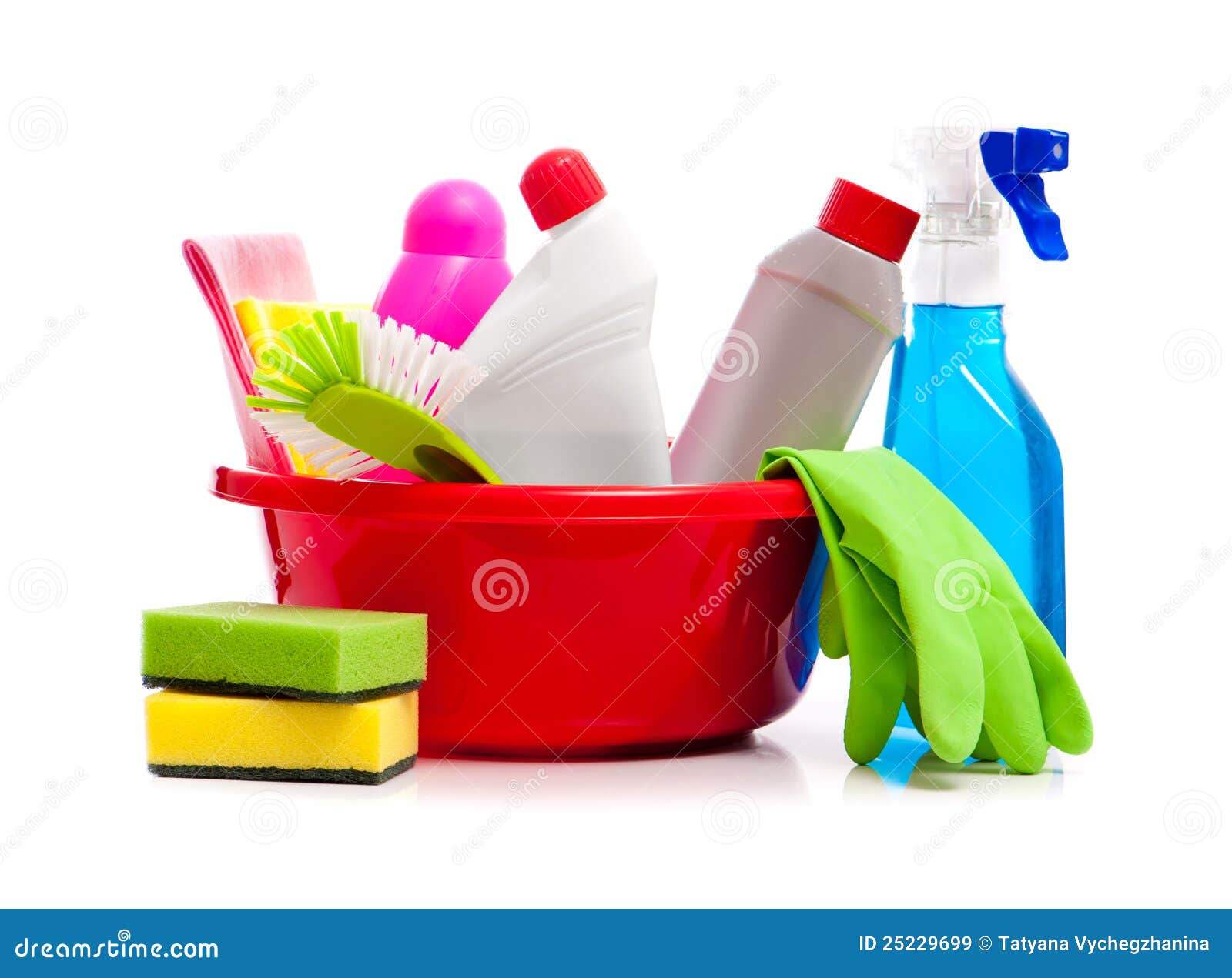 Box of cleaning supplies stock image. Image of house - 25229699