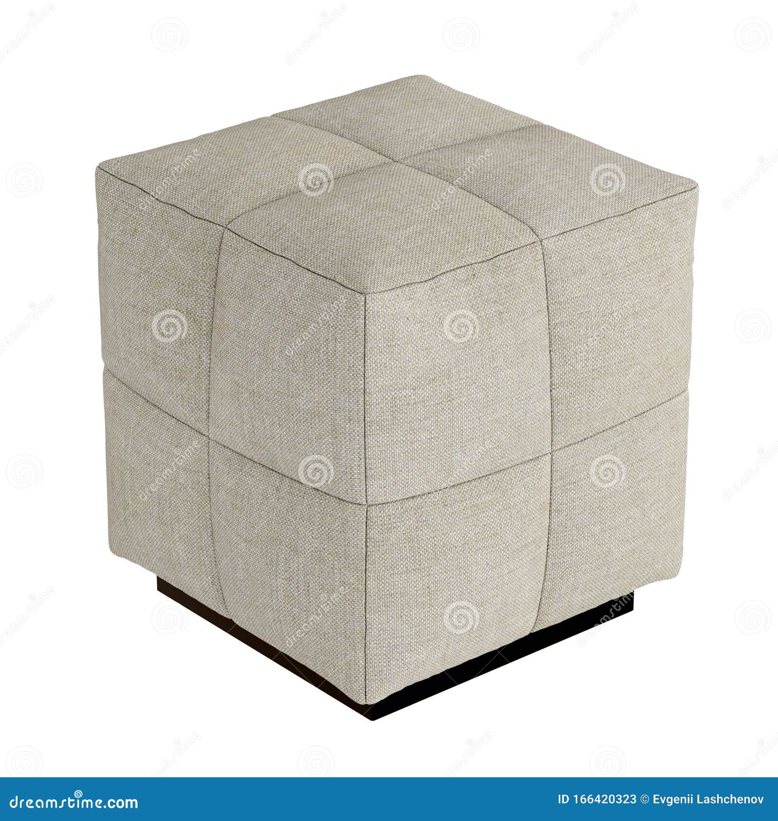 Box Cloth Pouf on a White Background. 3d Rendering Stock Illustration ...