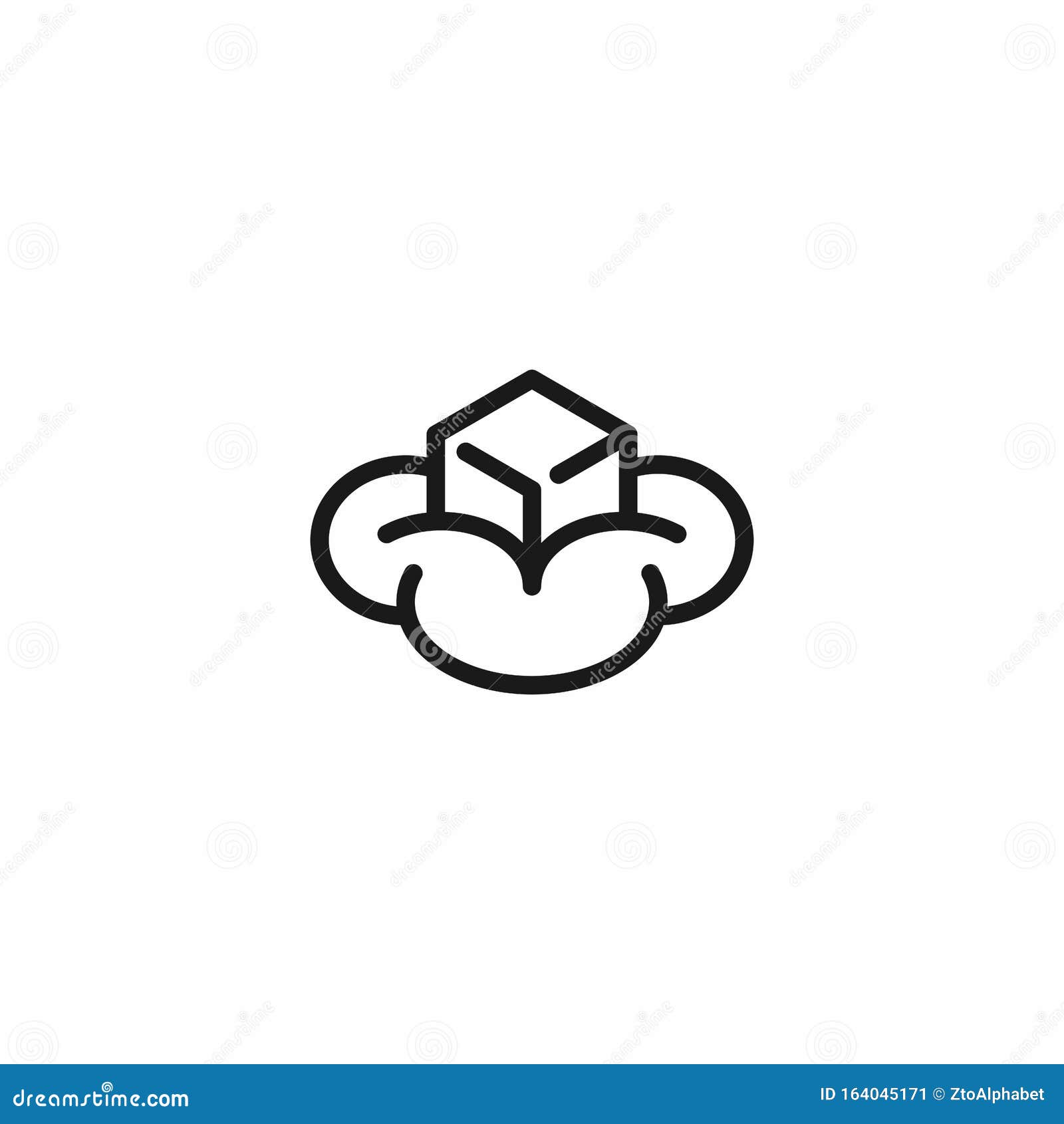Box in the cloud logo stock vector. Illustration of vector - 164045171