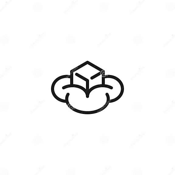 Box in the cloud logo stock vector. Illustration of vector - 164045171