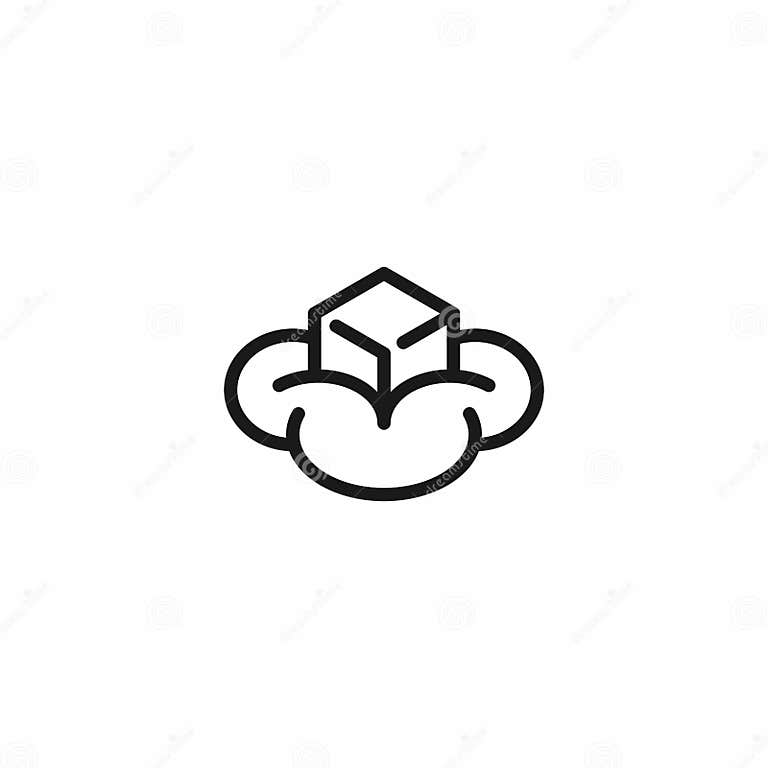 Box in the cloud logo stock vector. Illustration of vector - 164045171