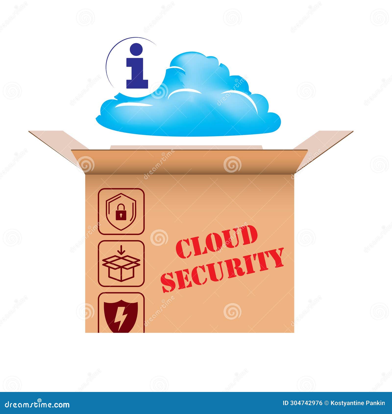 Box for cloud storage stock illustration. Illustration of banjo - 304742976