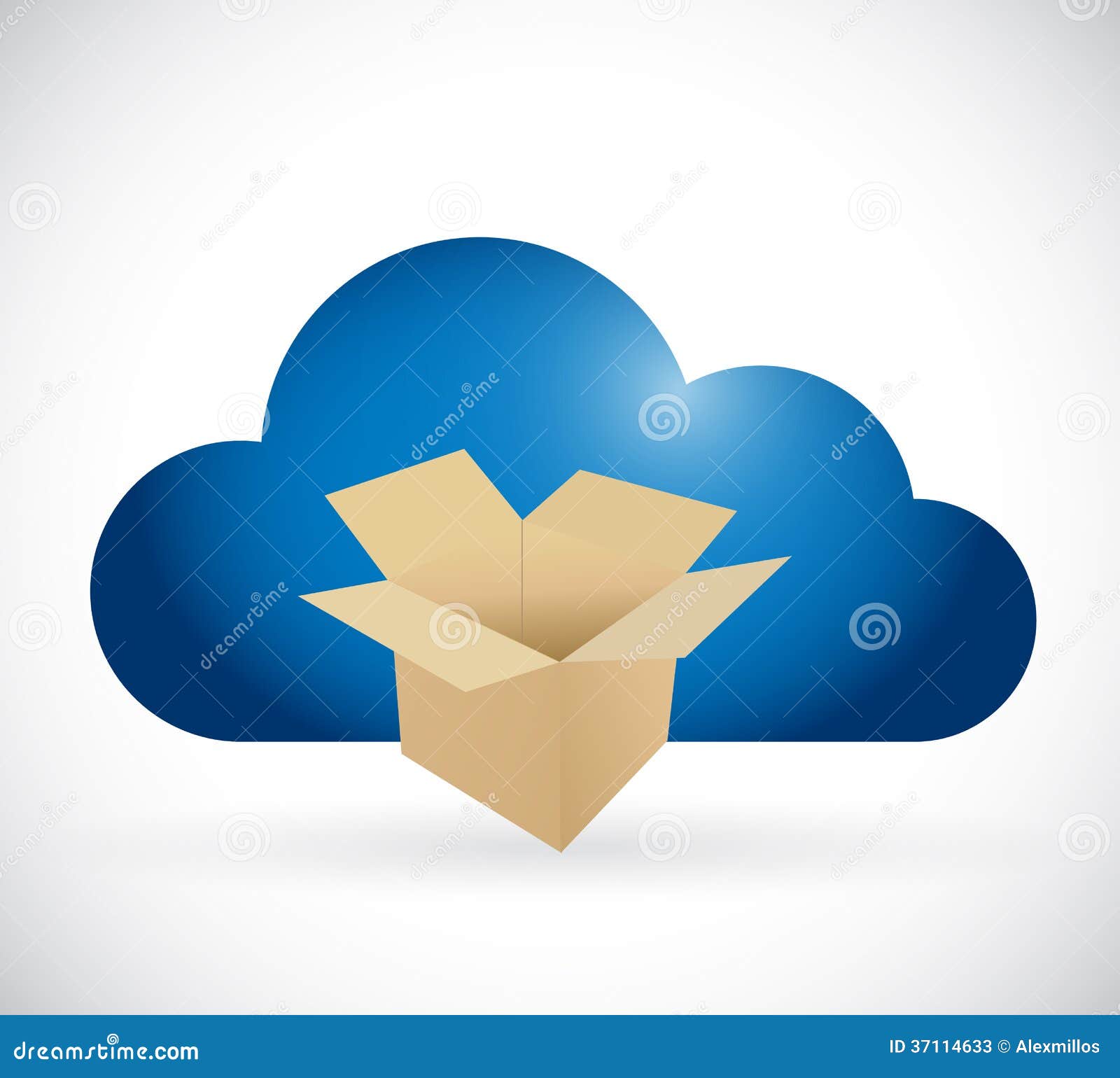 Box and Cloud Storage Concept Illustration Stock Illustration ...