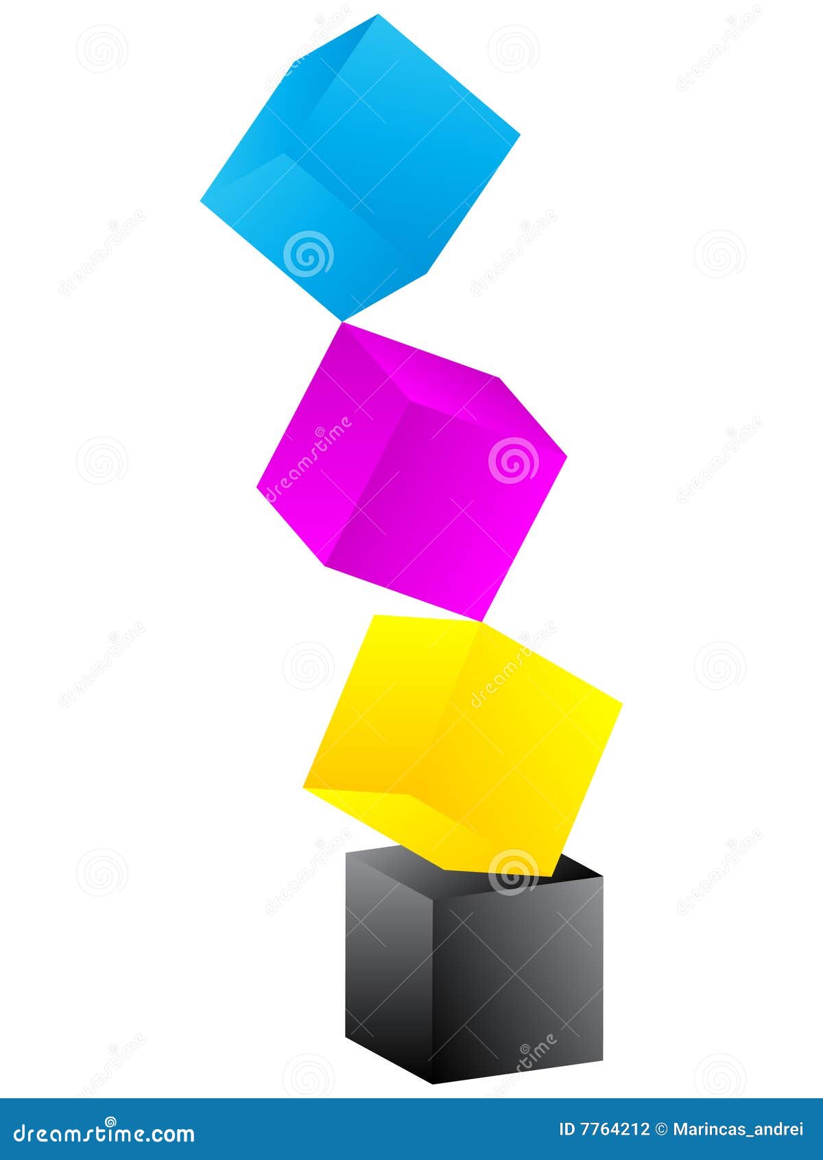Box with CMYK colors stock vector. Illustration of corporate - 7764212