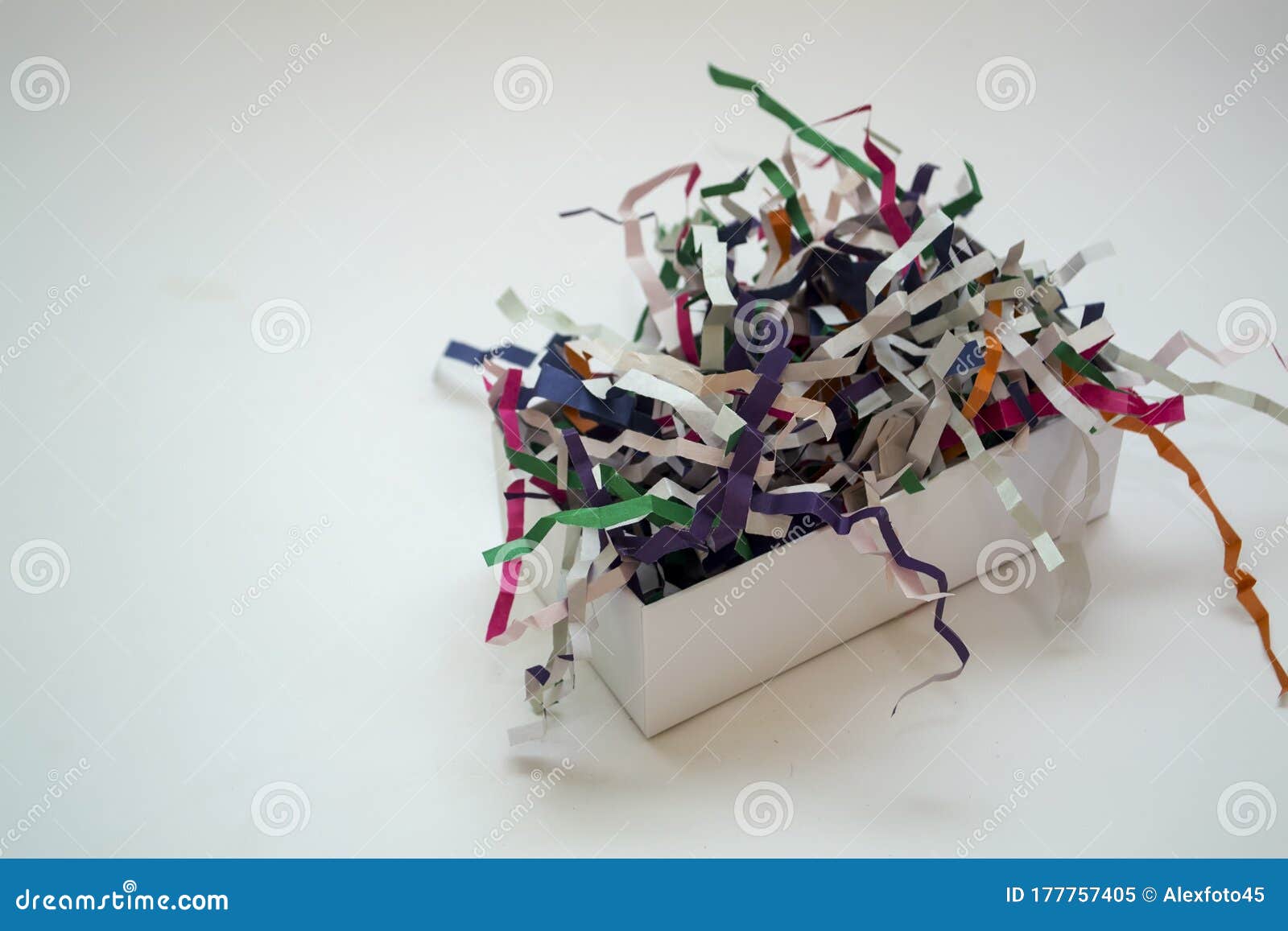 Box with Colored Filling Paper Stock Image - Image of background ...