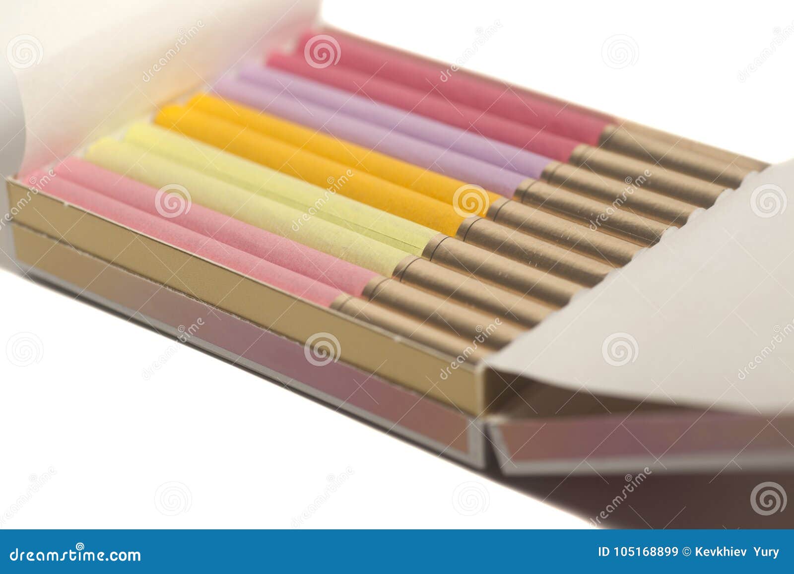 Box of colorful cigarettes stock image. Image of quit - 105168899