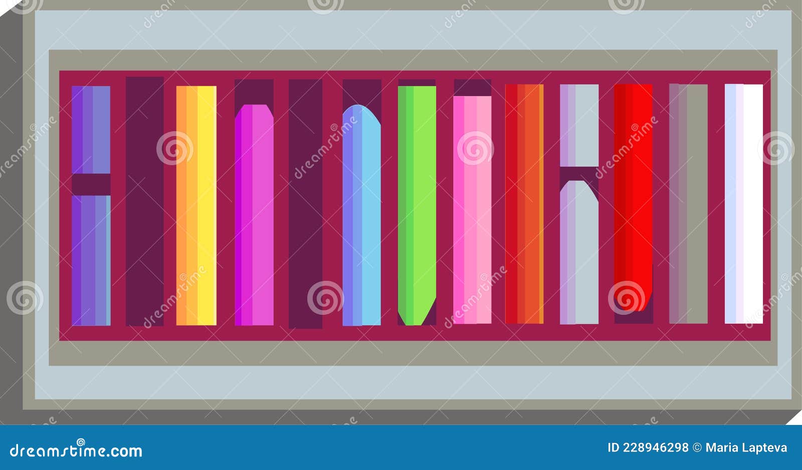 Wax Pastel Crayons Metal Box Oil Pastels Colorful Set Cartoon Vector ...