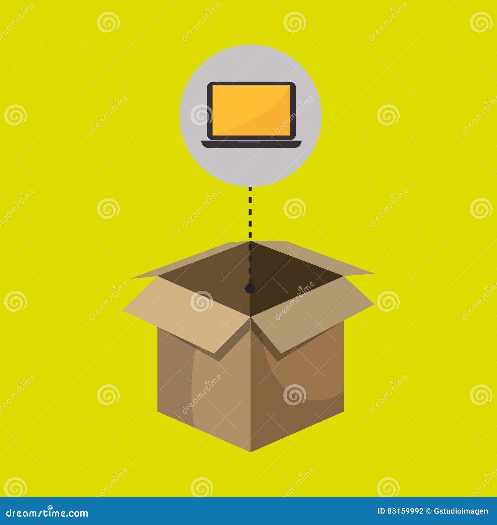 Box computer laptop stock illustration. Illustration of consignment ...