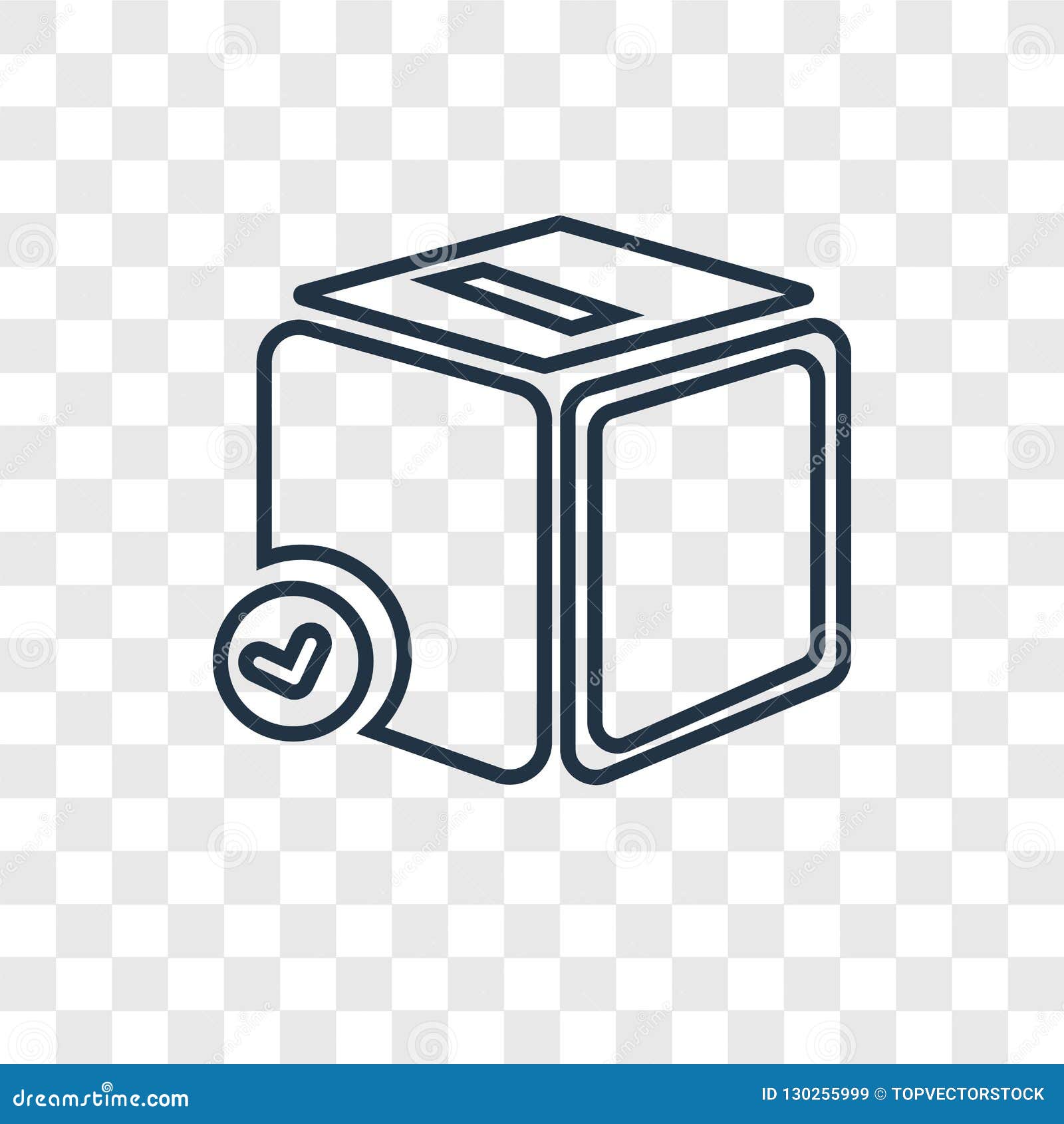 Box Concept Vector Linear Icon Isolated on Transparent Background, Box ...