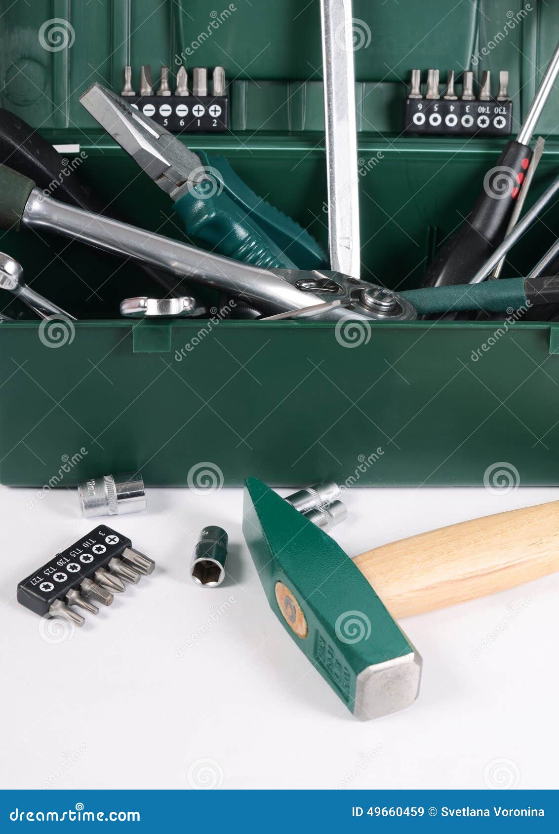 Box with Construction Tools Isolated Stock Image - Image of service ...