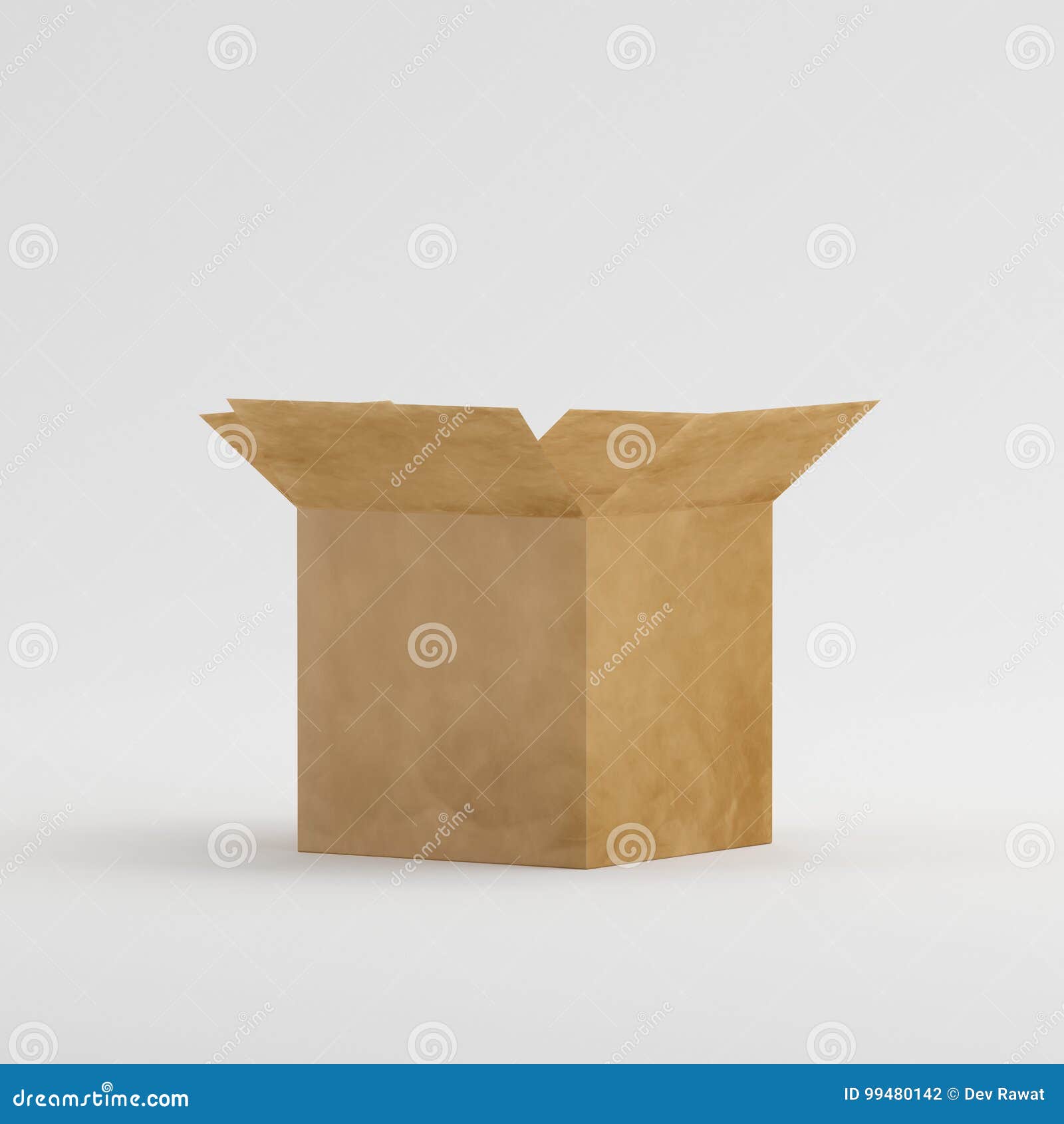 Blank Corrugated Cardboard Box on Isolated White Background, 3d ...