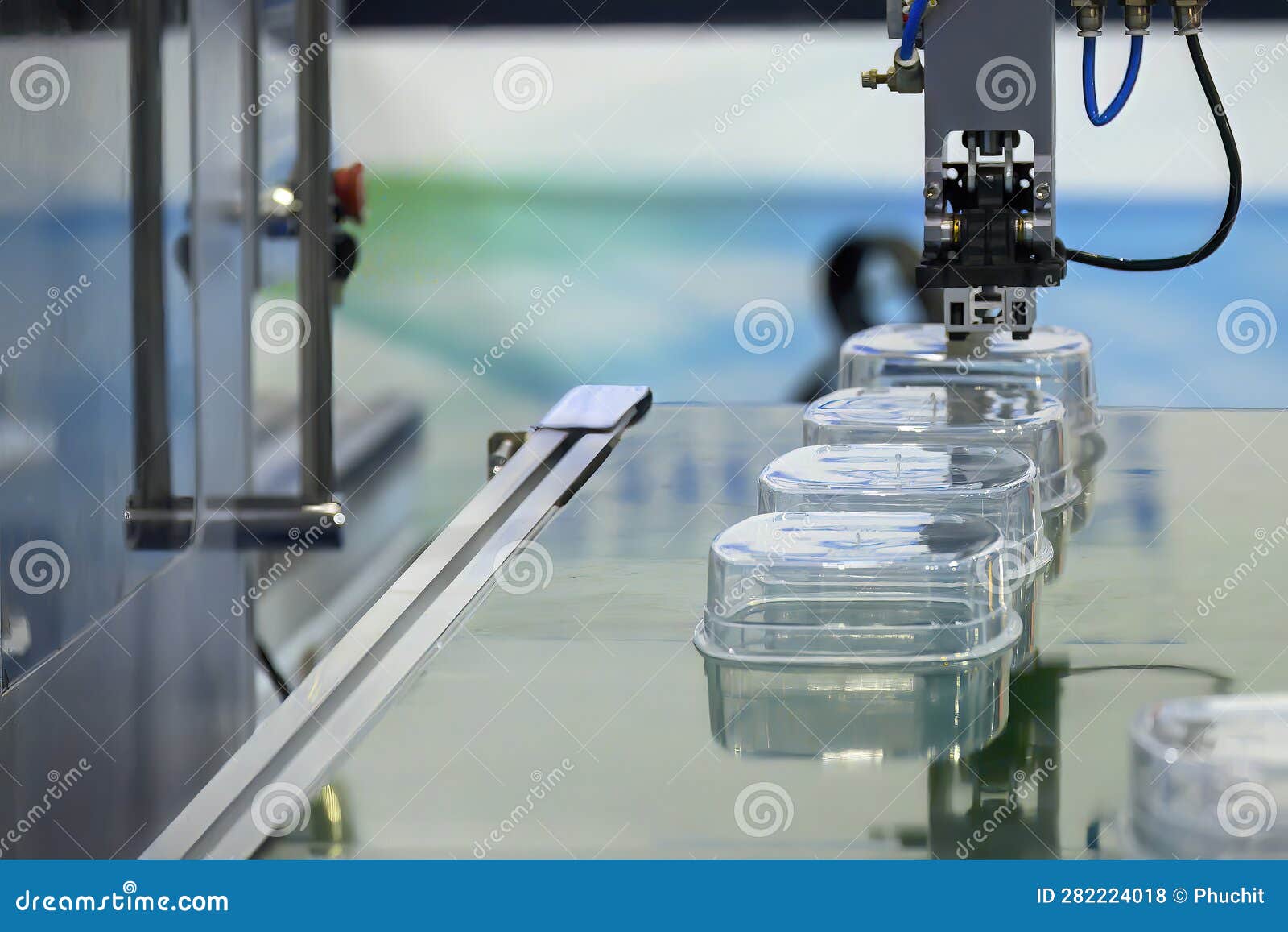 The Box Container Part Manufacturing Process By Injection Machine ...