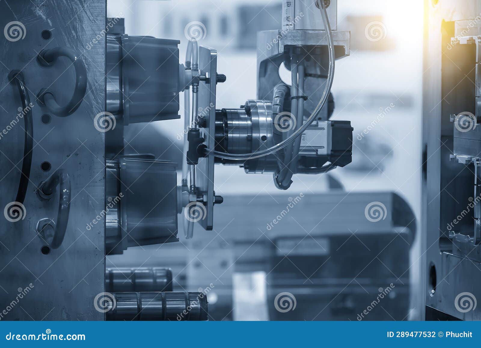 The Box Container Part Manufacturing Process By Injection Machine ...