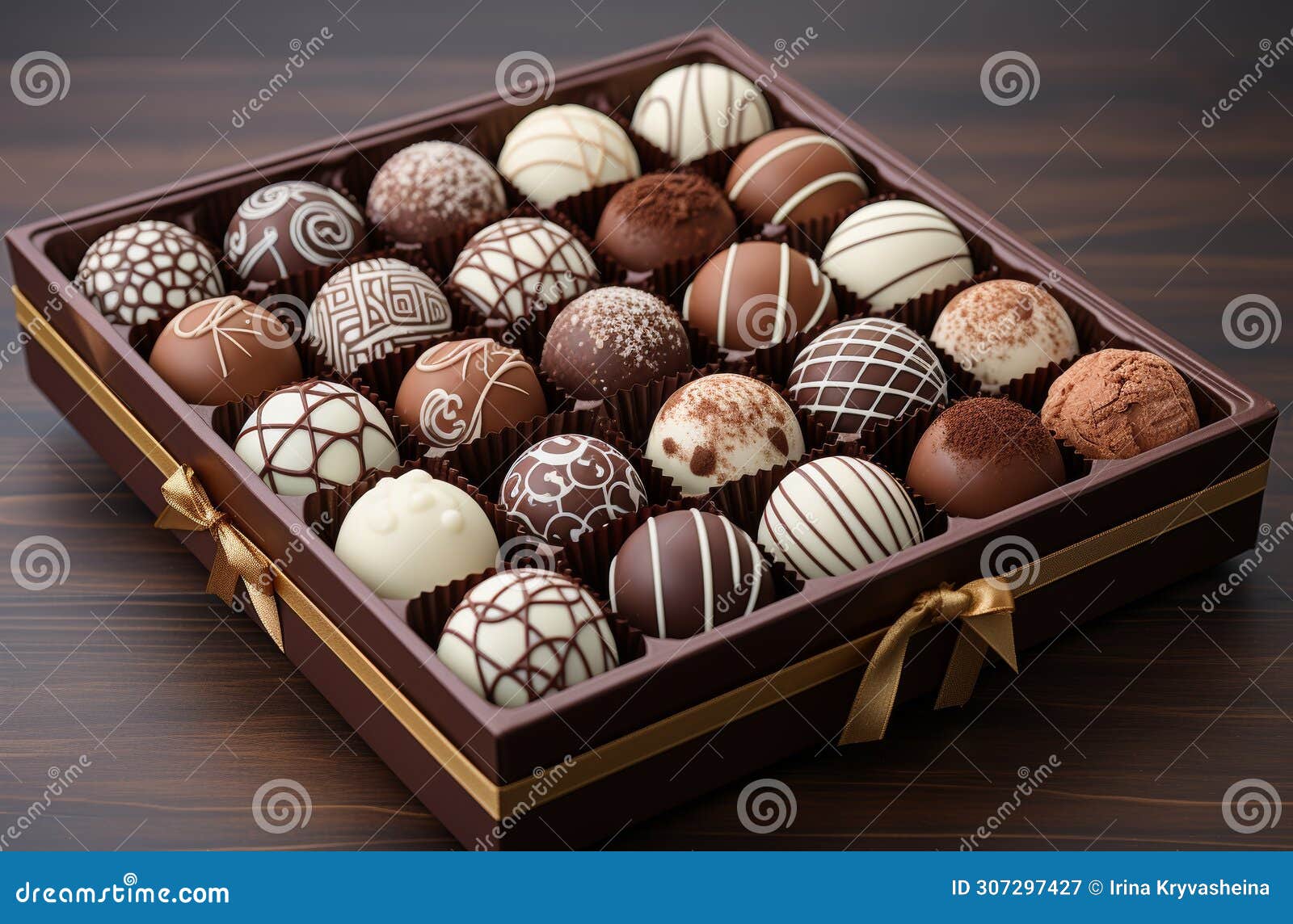 A Box Containing Different Types of Chocolate Stock Image - Image of ...