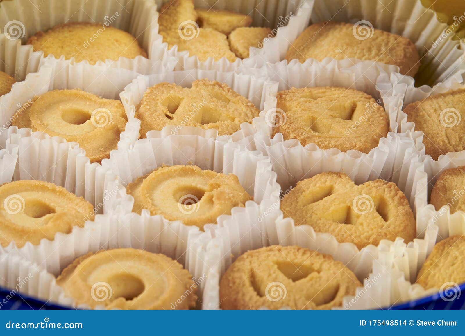 A box of cookies close-up stock photo. Image of biscuit - 175498514