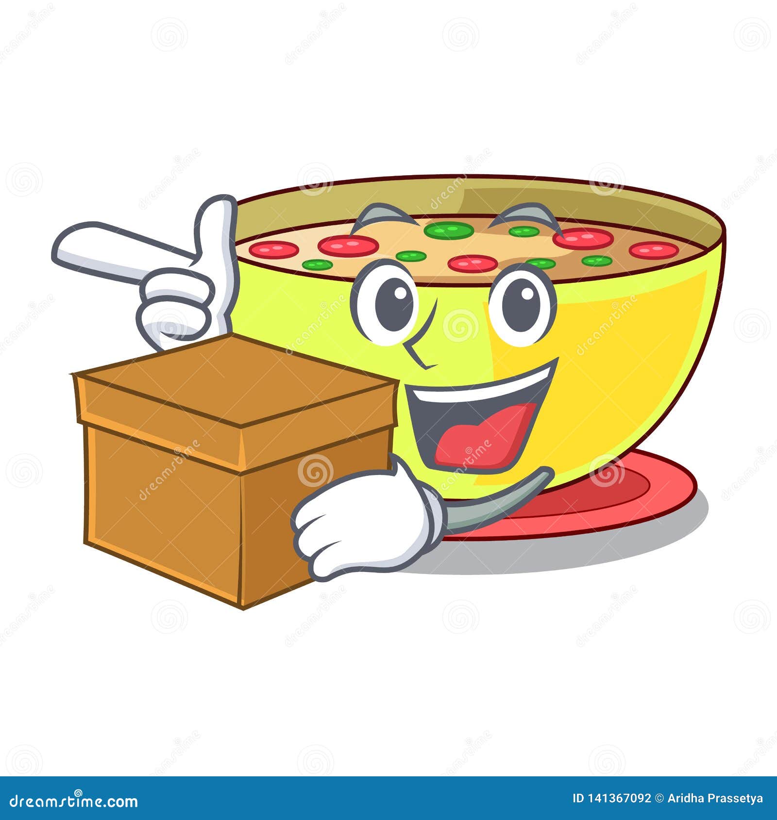 With Box Corn Chowder Isolated with the Character Stock Vector ...