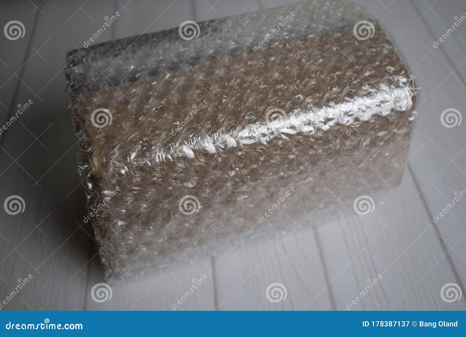 A Box Covering Bubble Wrap for Protection Product Delivery Stock Image ...