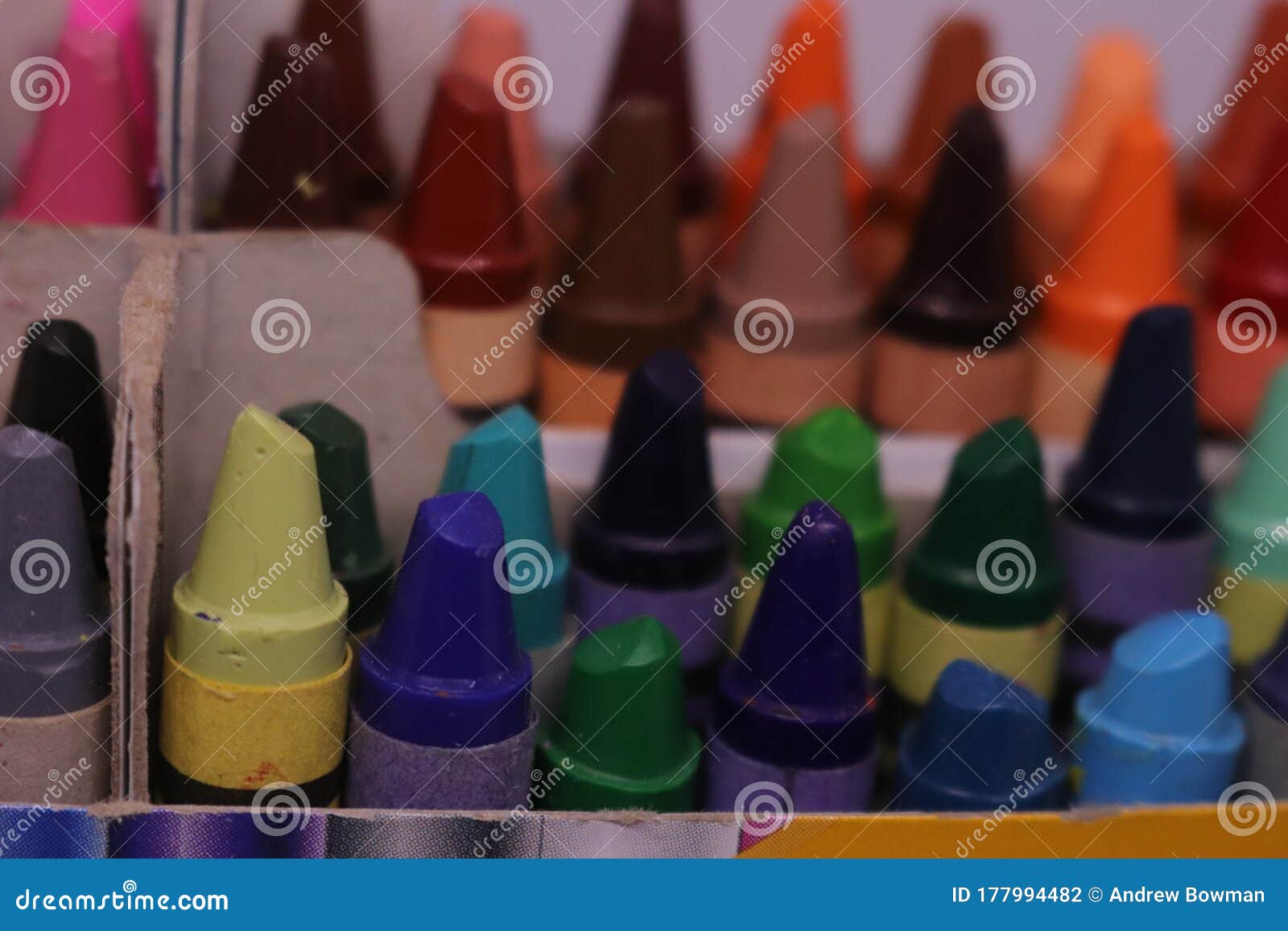 A Box of 64 Crayola Crayons Stock Photo - Image of grey, yellow: 177994482