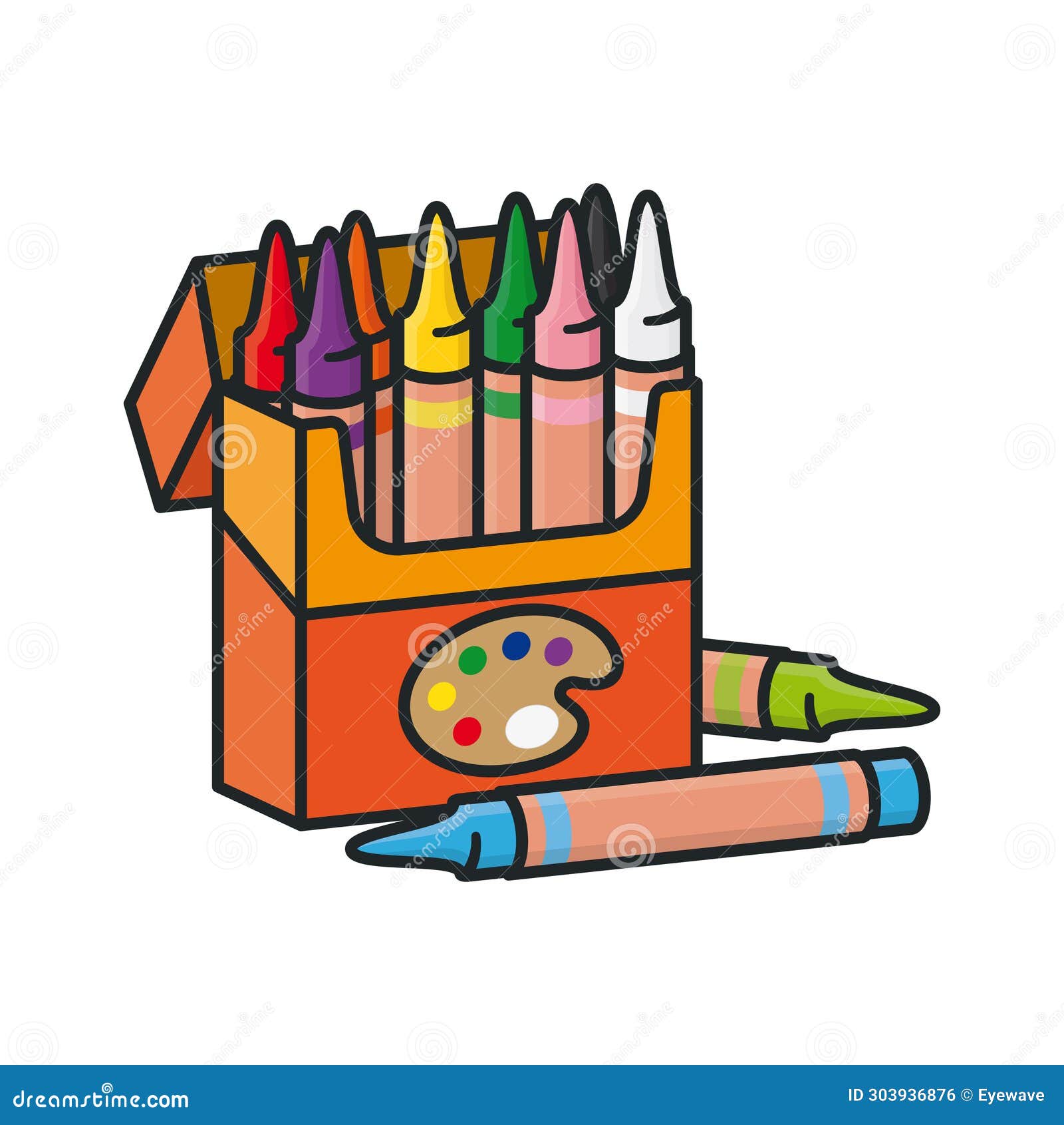 Box of Crayons Isolated Vector Illustration Stock Vector - Illustration ...