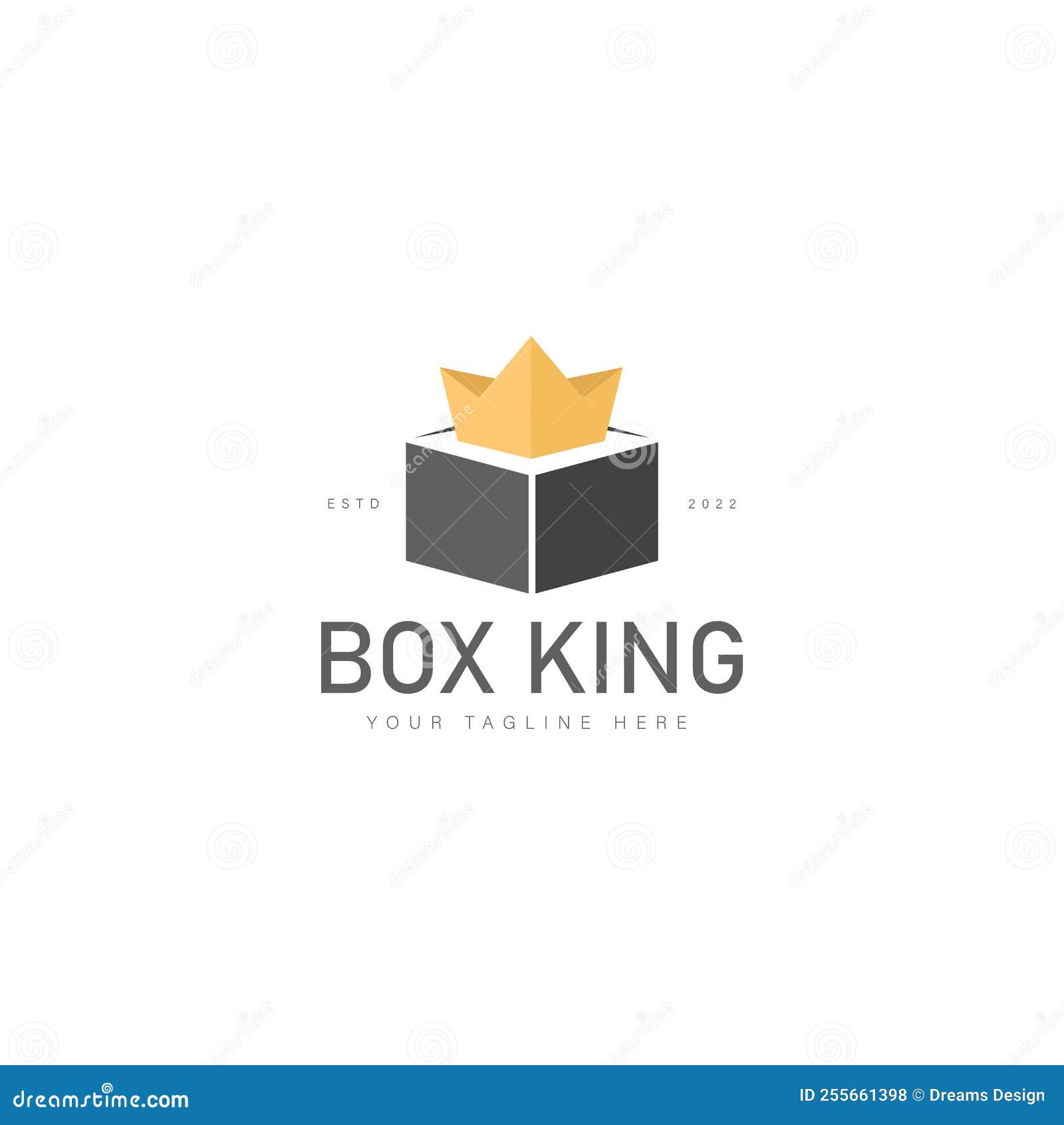Box with Crown Logo Design Icon Illustration Stock Vector ...