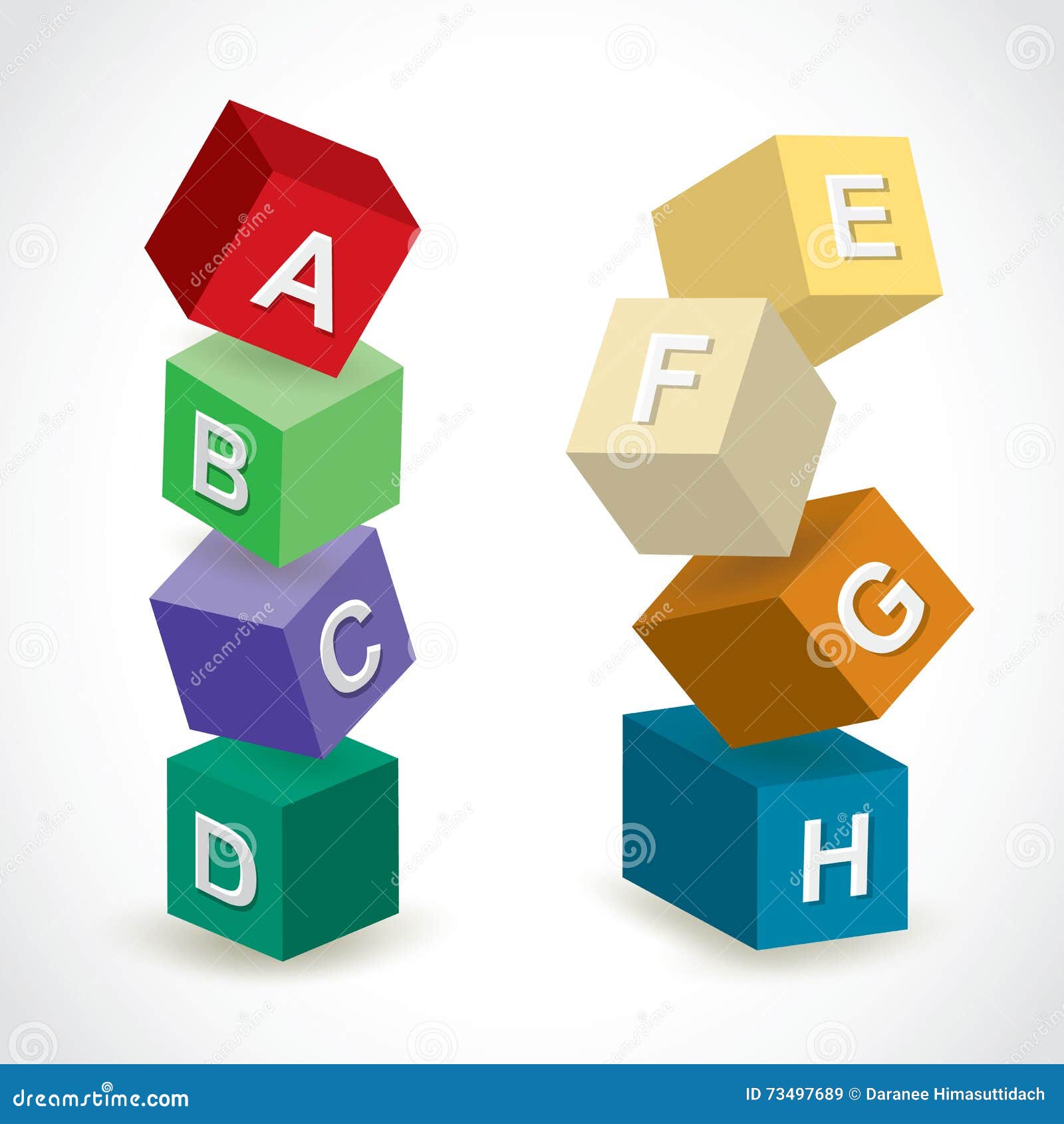 Box Cube Rectangle Polygon Geometry Arrange Overlap Vector Stock Vector ...