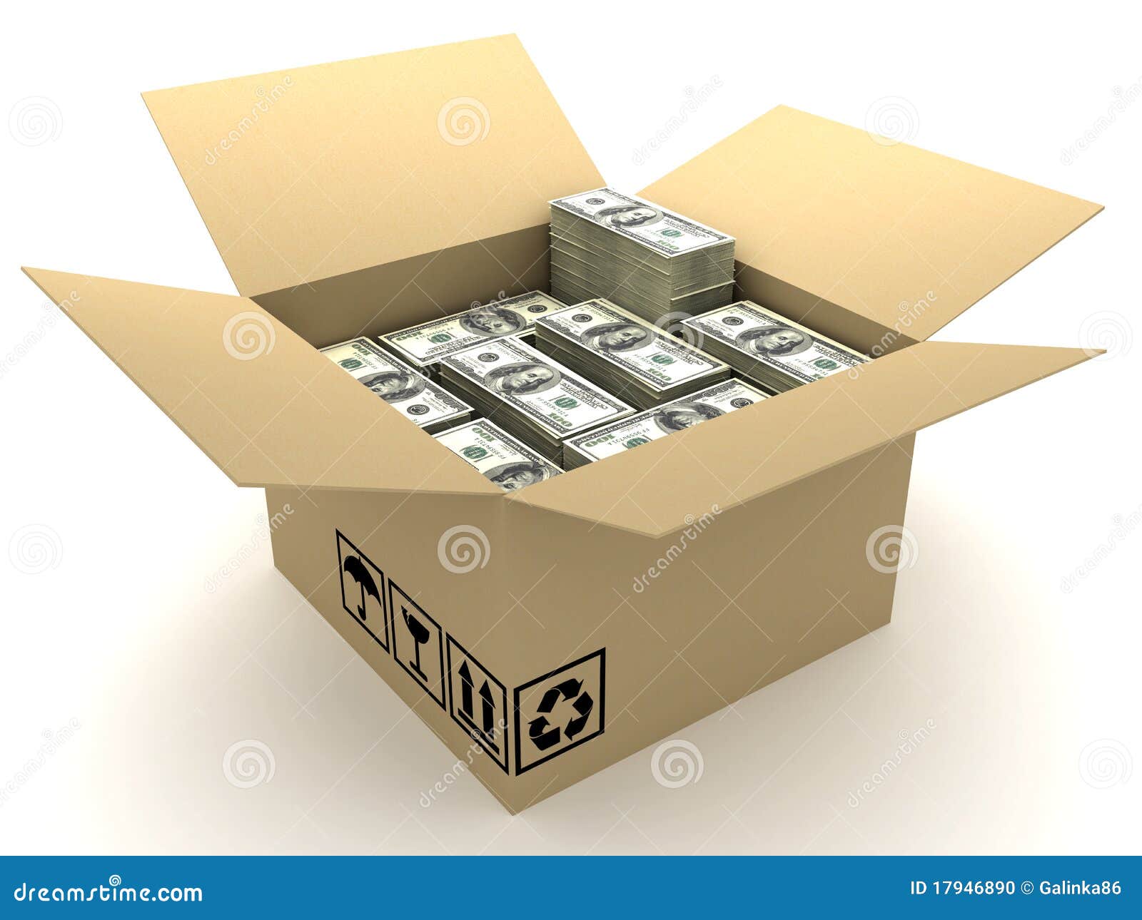 Box and currency stock illustration. Illustration of cash - 17946890