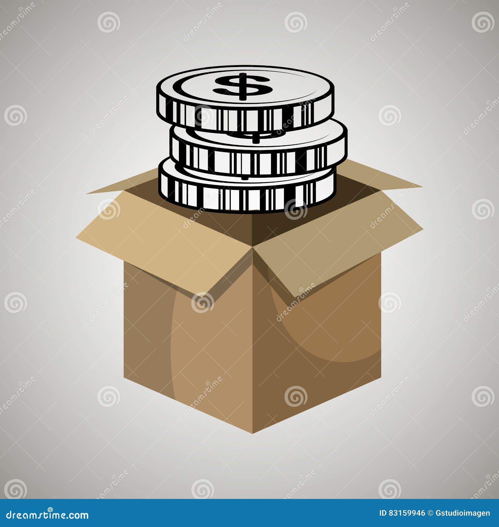 Box currency money stock illustration. Illustration of wealth - 83159946