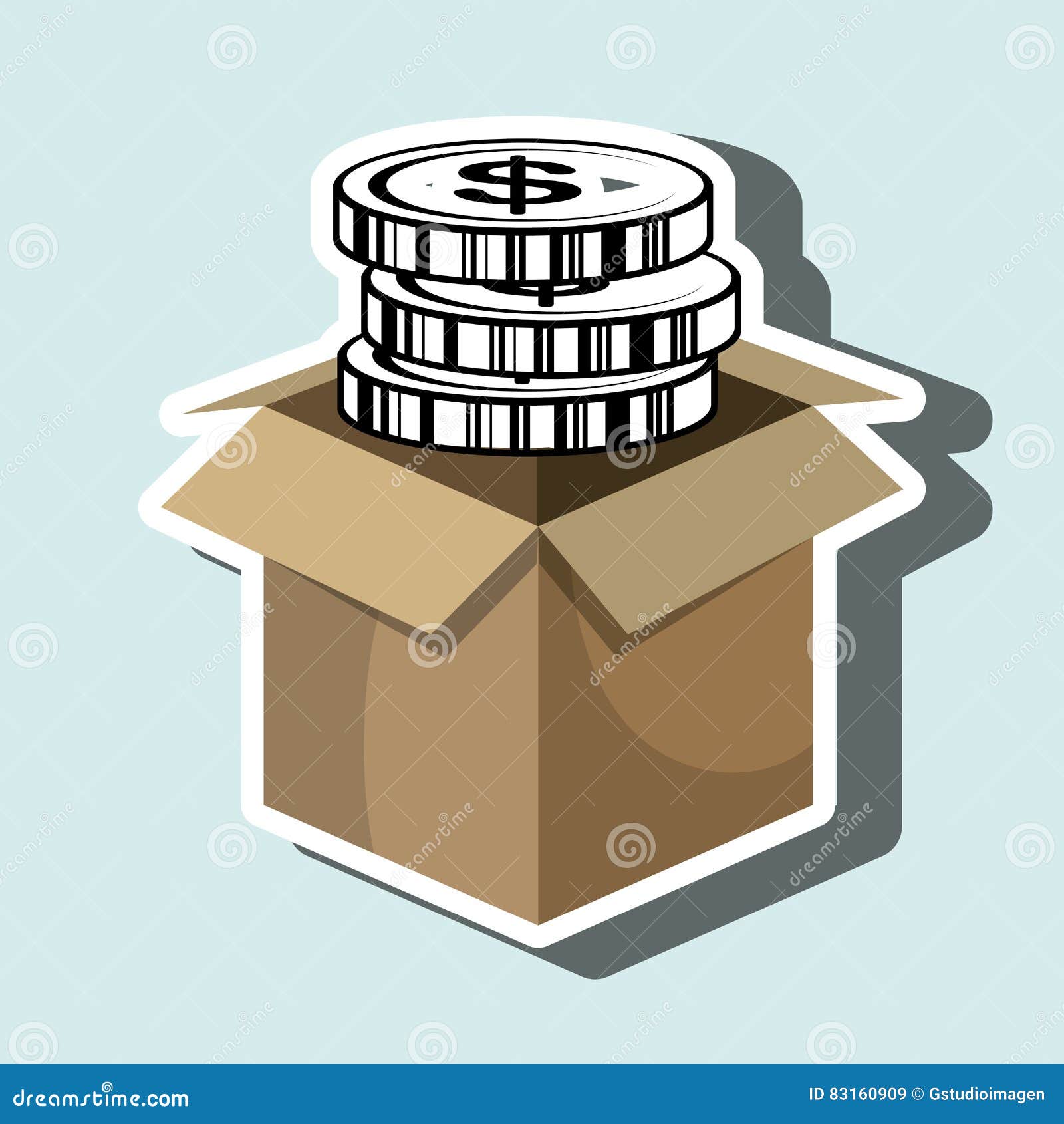 Box currency money stock illustration. Illustration of flat - 83160909