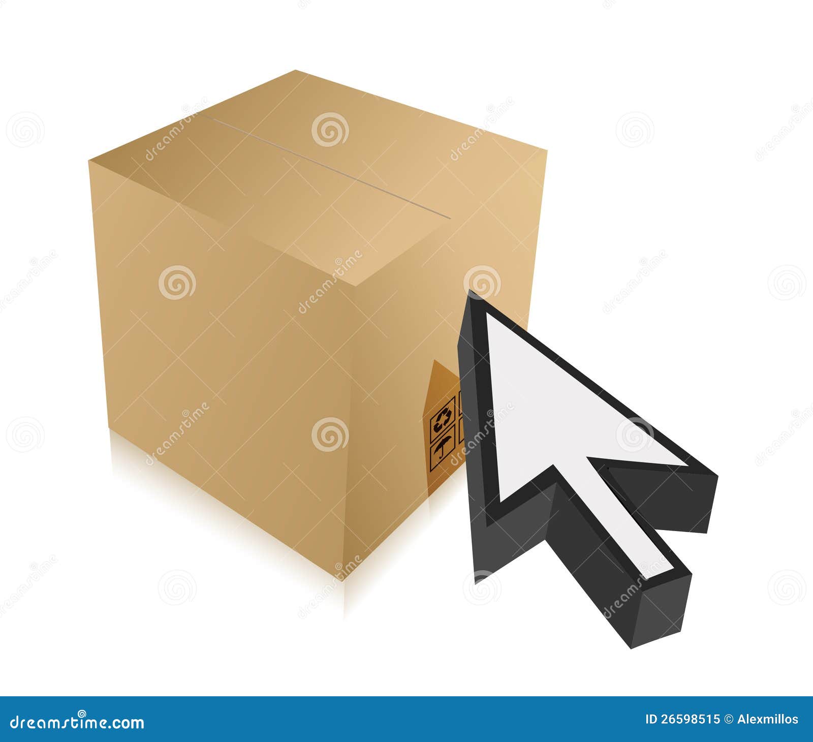 Box and Cursor Illustration Design Stock Illustration - Illustration of ...