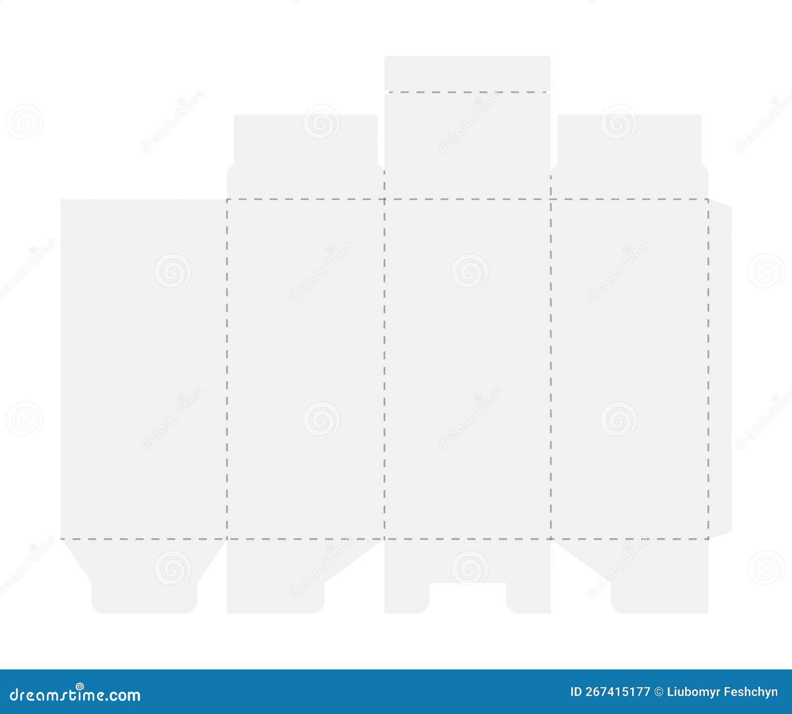 Box Cut Model. Package Template Layout for New Design Stock Vector ...