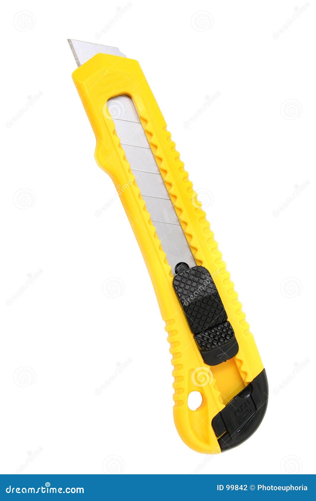 Box Cutter Utility Knife Over White Stock Photo - Image of blade, black ...