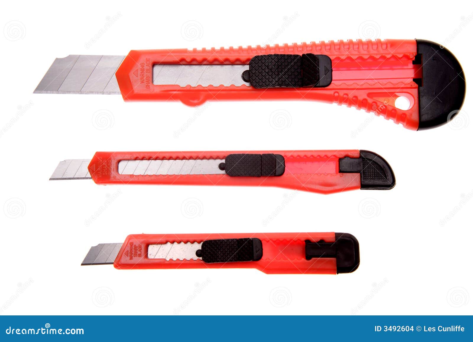 Box cutters stock photo. Image of hazardous, three, isolated - 3492604