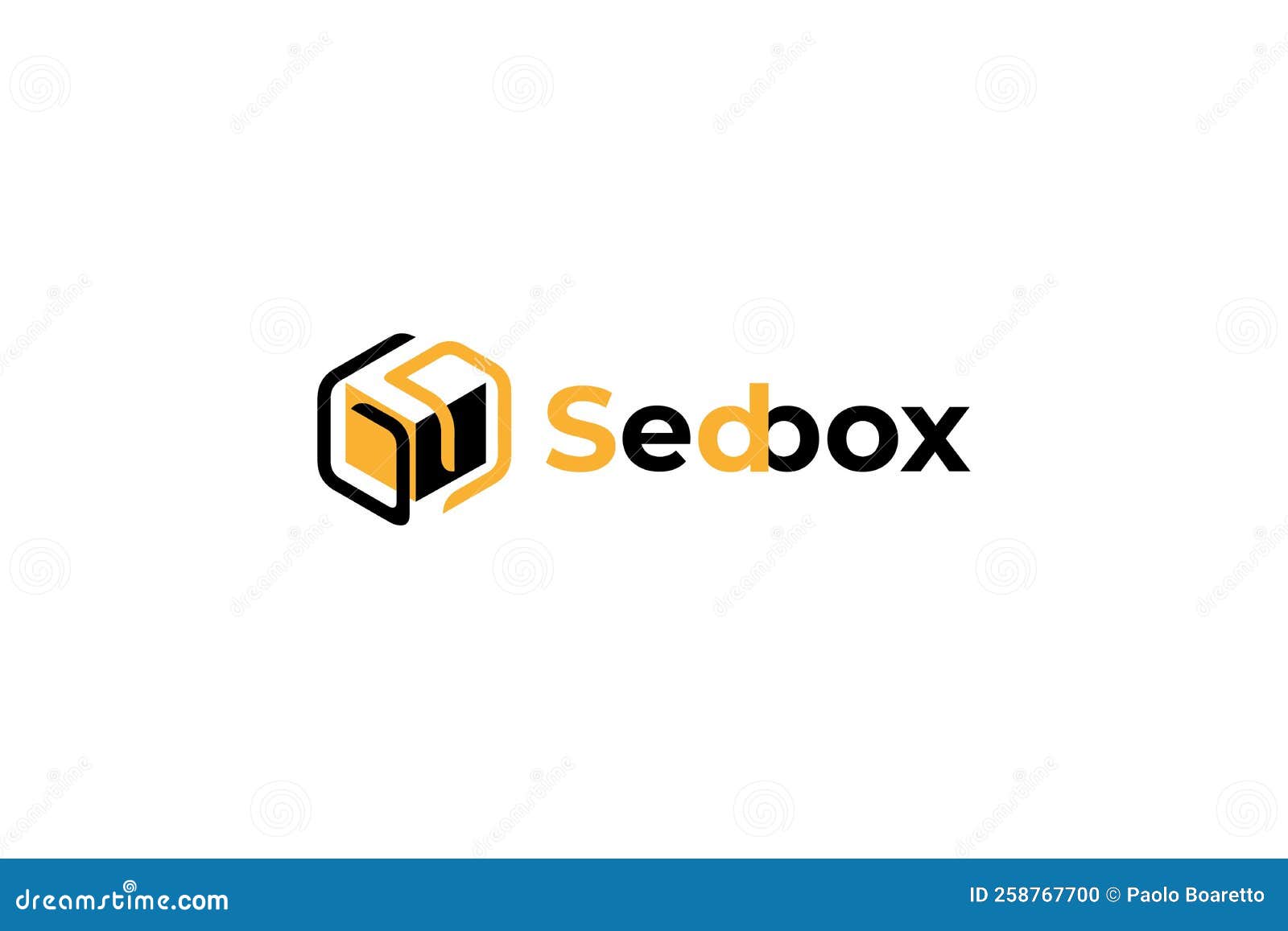Box 3D line vector logo stock illustration. Illustration of light ...