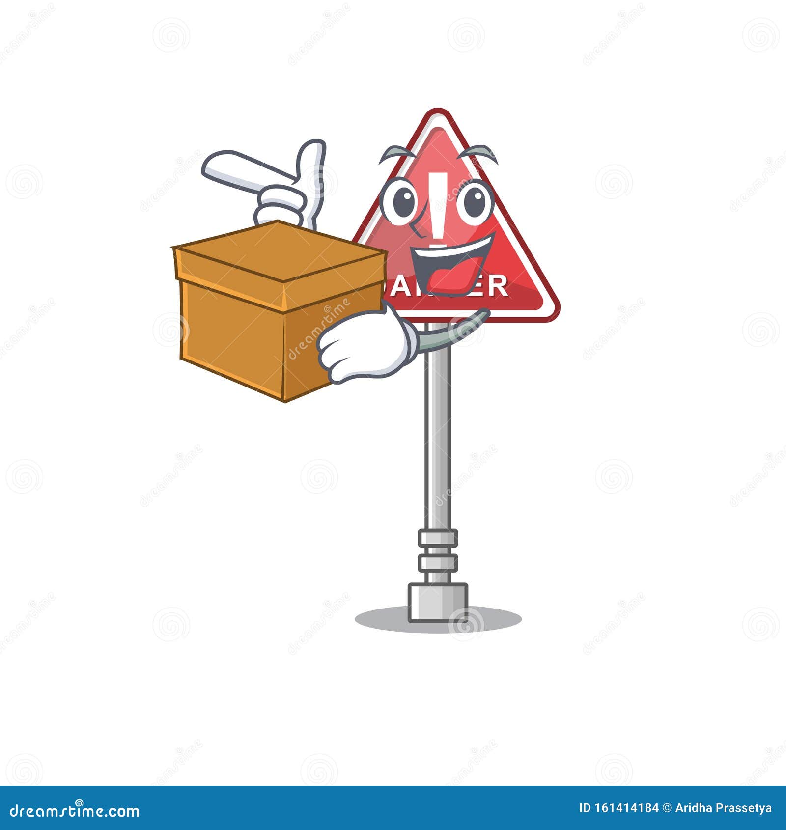 With Box Danger Cartoon Isolated in the Character Stock Vector ...