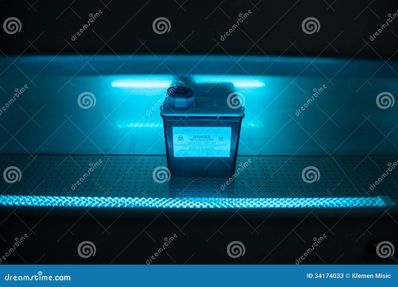 Box with Danger Virus Content Under UV Ultraviolet Light Stock Image ...