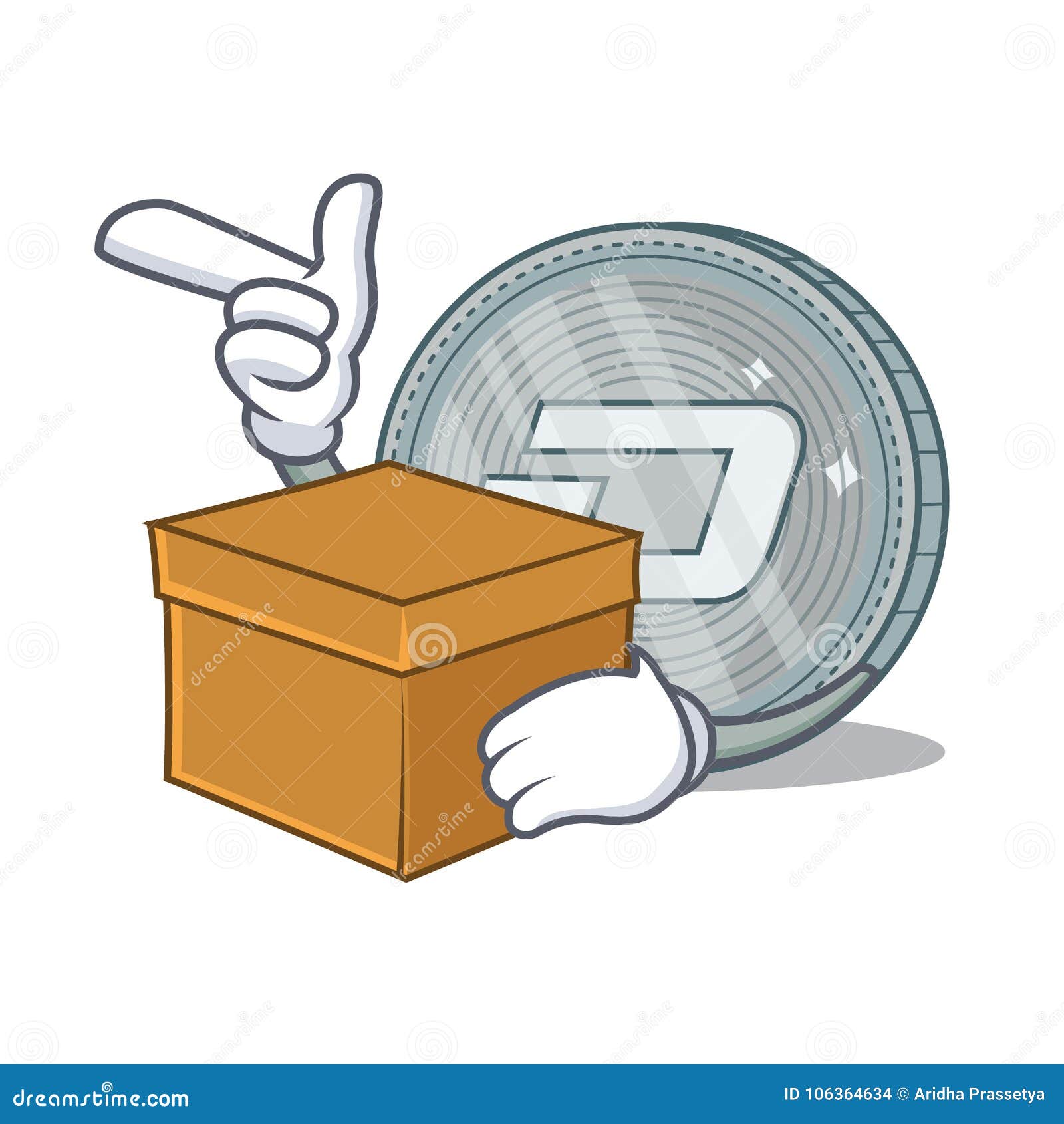 With Box Dash Coin Character Cartoon Stock Vector - Illustration of ...