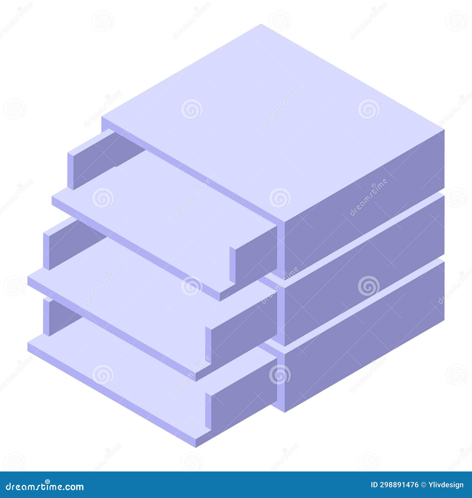 Box Data Letter File Icon Isometric Vector. Cabinet Case Folder Stock ...